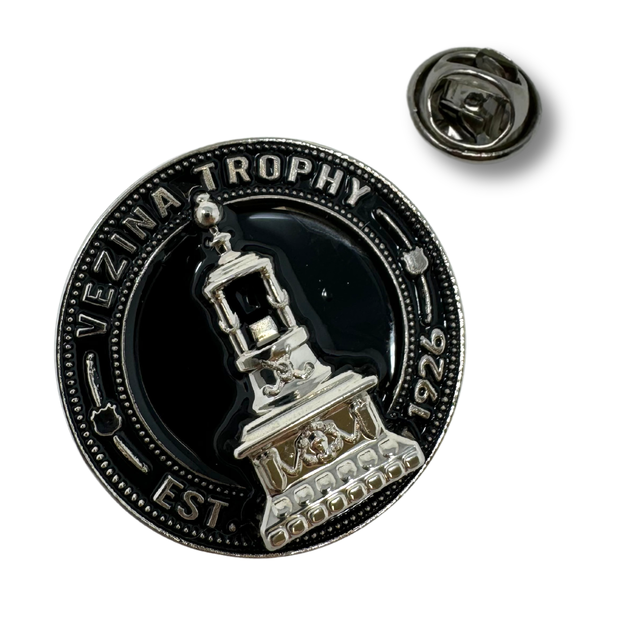 Vezina Trophy Pin| 3D Silver Medallion | Hockey Hall of Fame