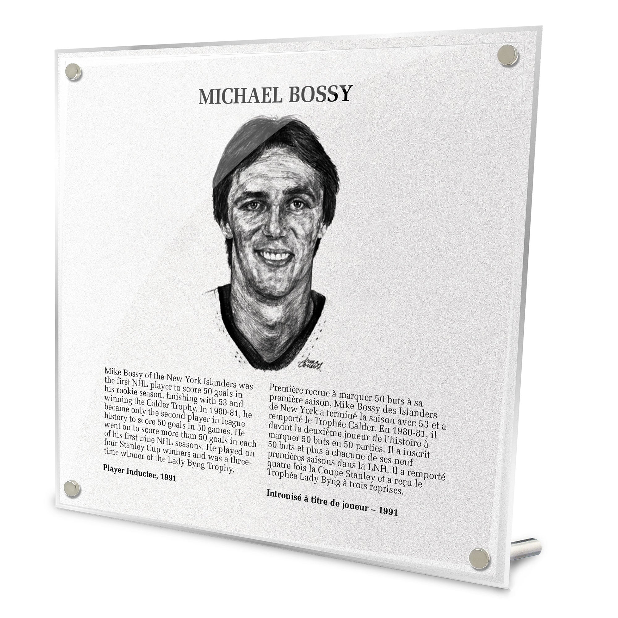 NHL Legends | Hockey Hall of Fame Plaque | Mike Bossy
