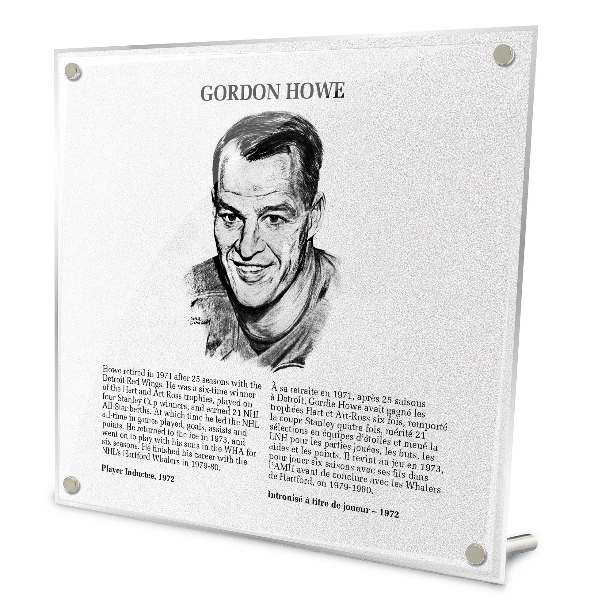 NHL Legends | Hockey Hall of Fame Plaque | Gordie Howe