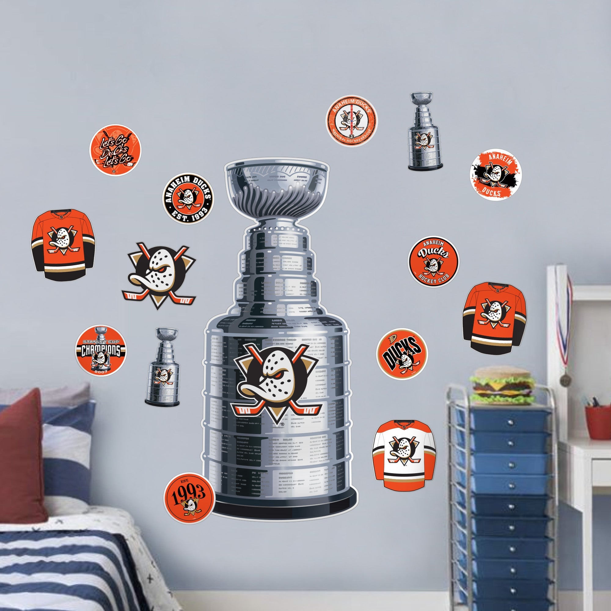 Anaheim Ducks Repositionable Wall Decal Set - STANLEY CUP – Hockey Hall ...
