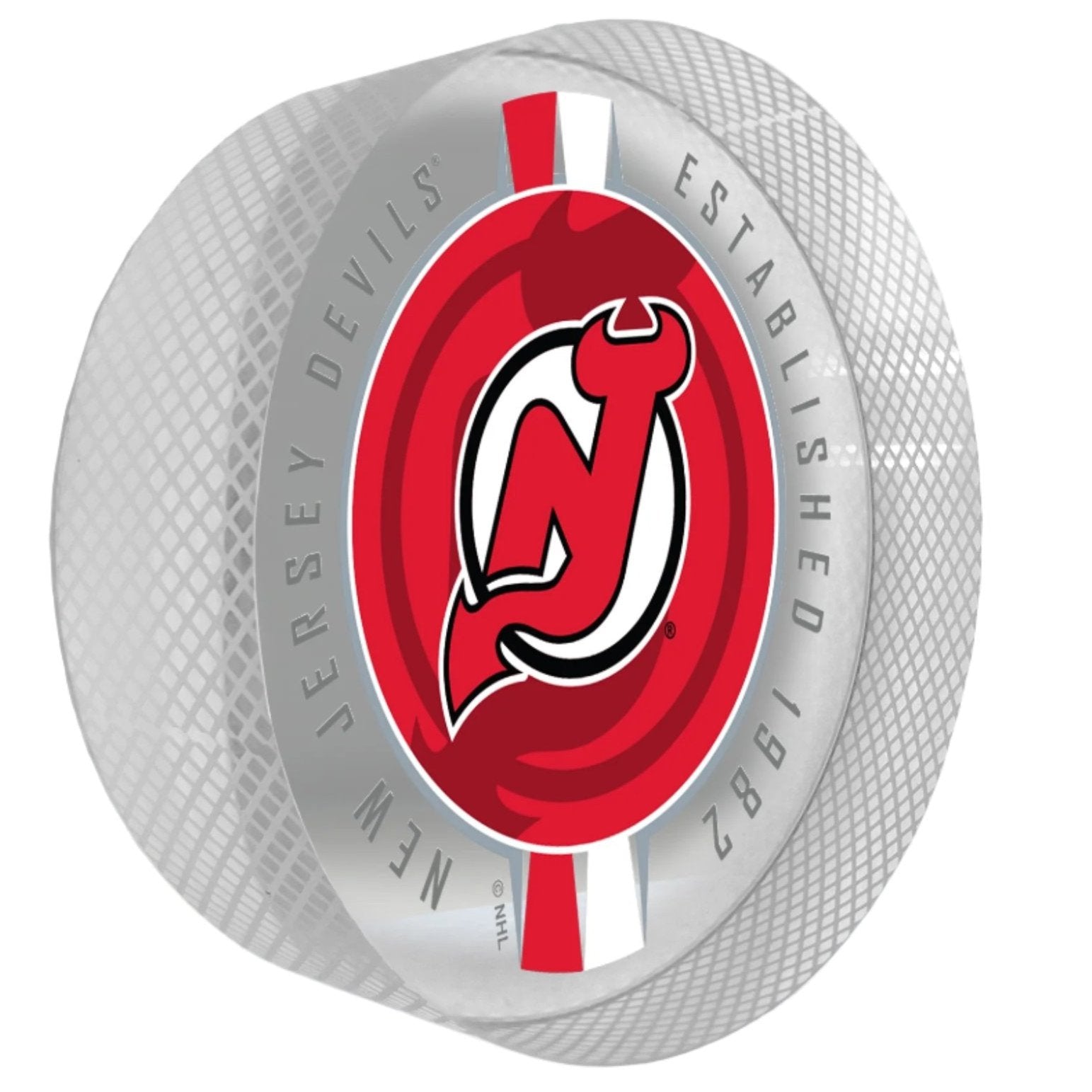 New Jersey Devils Puck | Crystal Ribbon – Hockey Hall of Fame