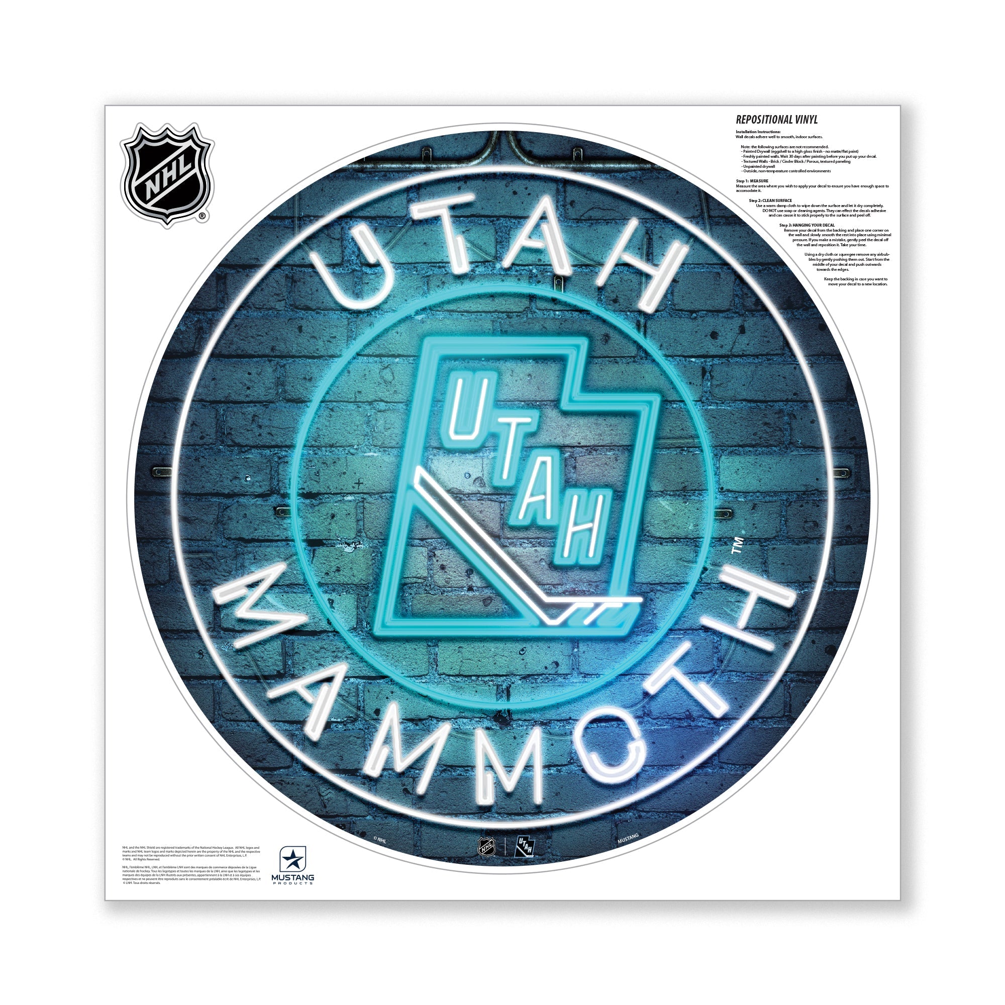 Utah Mammoth | 28 Round Repo Wall Decal | Neon State – Hockey Hall of Fame