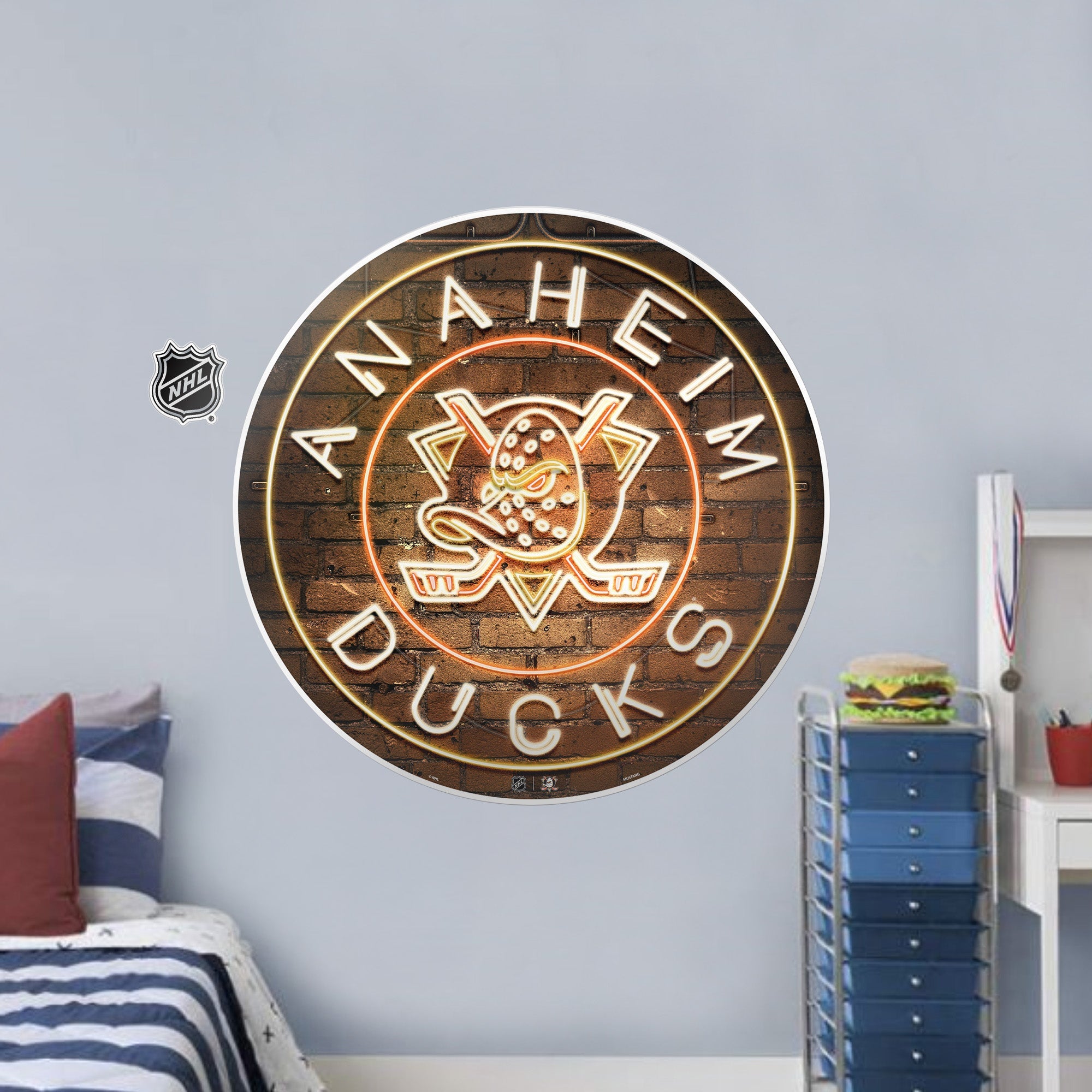 Anaheim Ducks 28X28 Repositionable Wall Decal - Neon – Hockey Hall of Fame