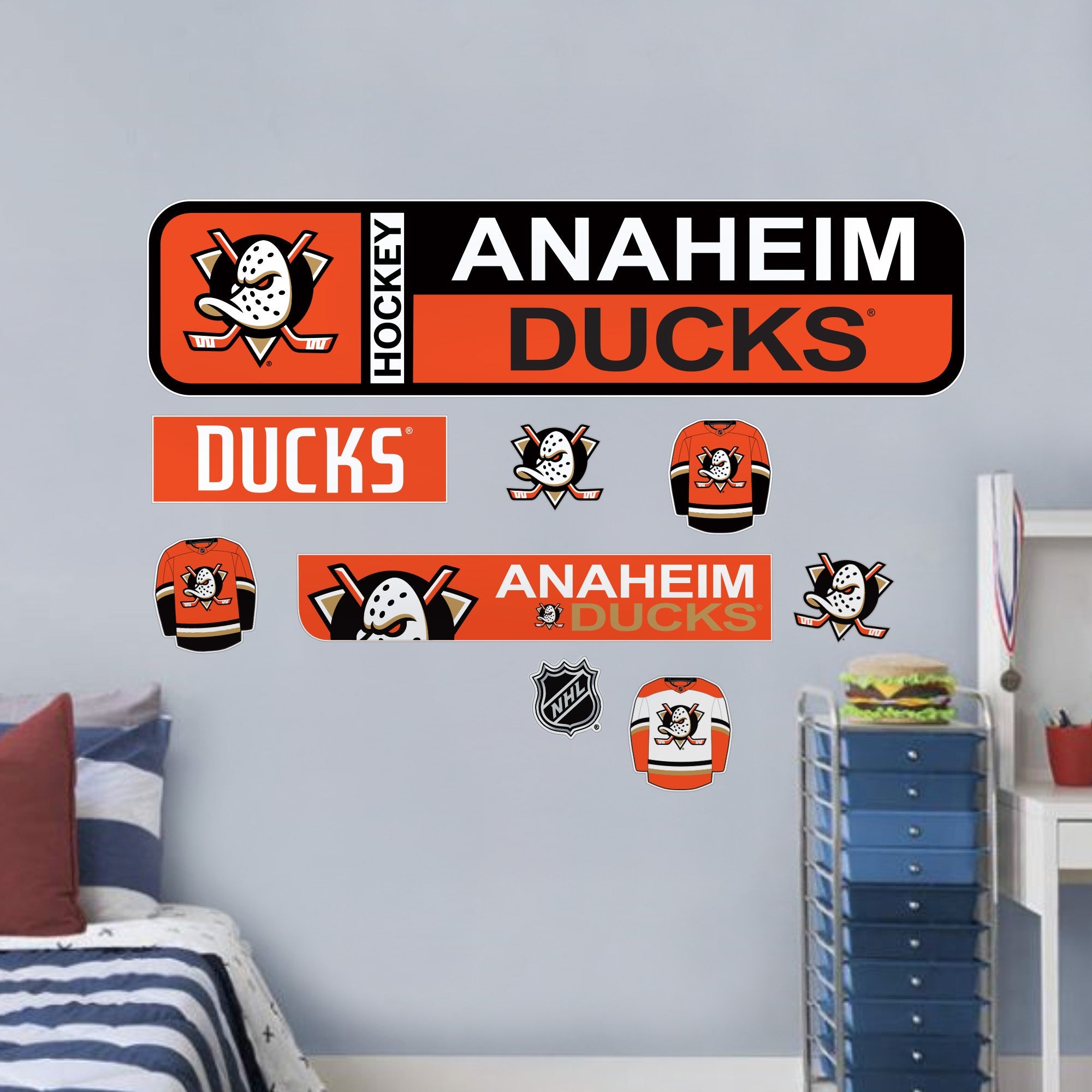 Anaheim Ducks Repositionable Wall Decal Set - Street Signs – Hockey ...