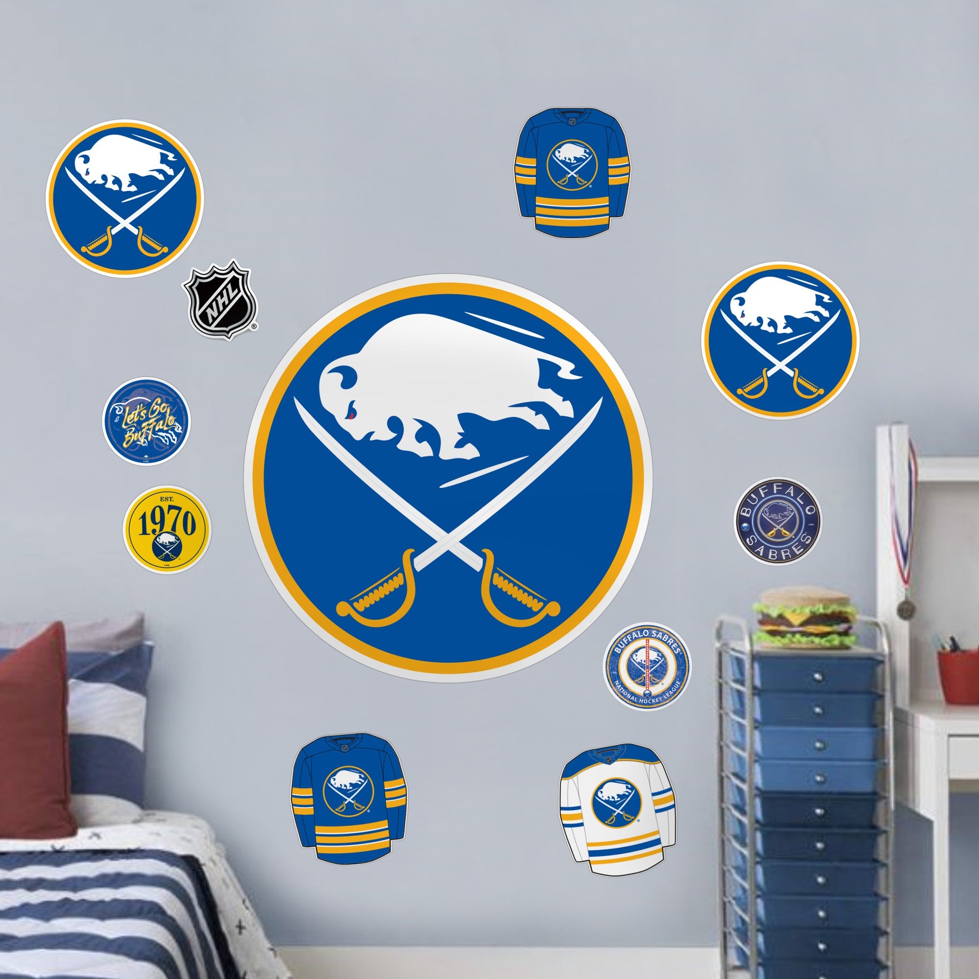 Buffalo Sabres Repositionable Wall Decal Set - Team Logos – Hockey Hall ...