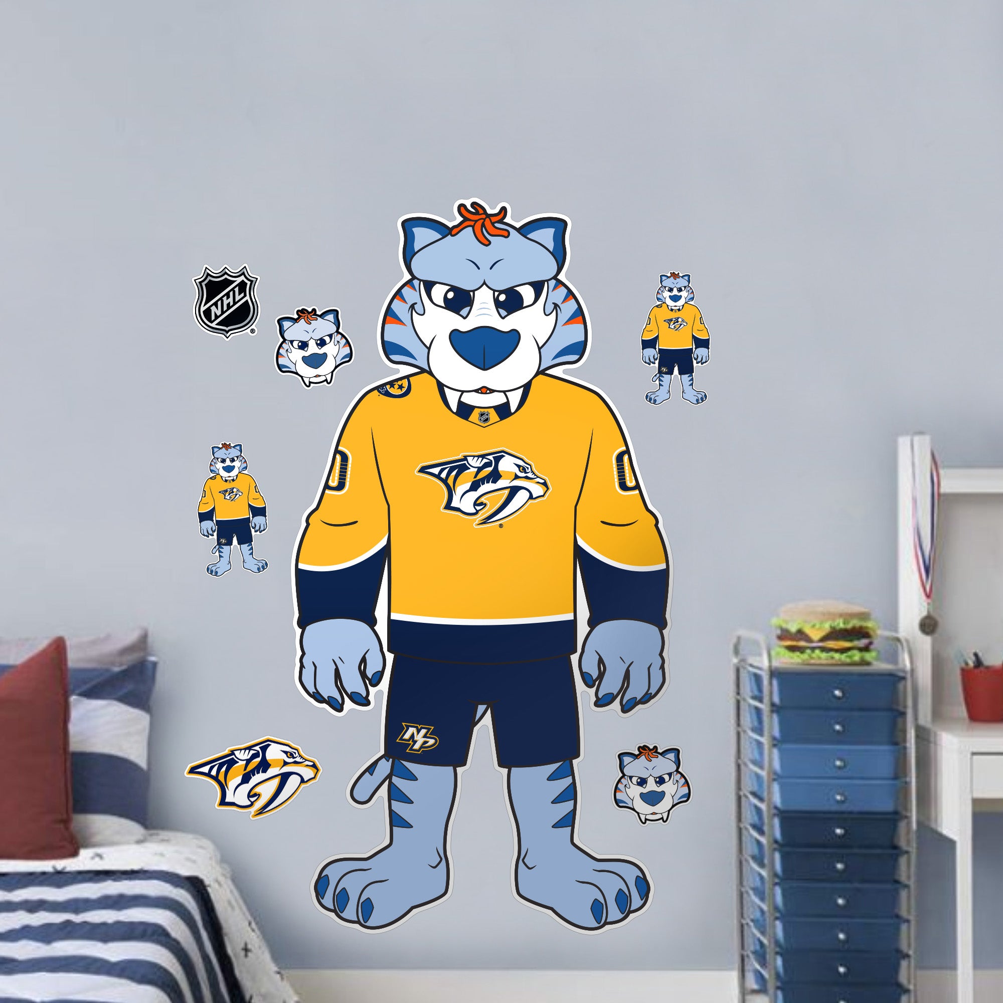 Nashville Predators Repositionable Wall Decal Set - Mascot – Hockey ...