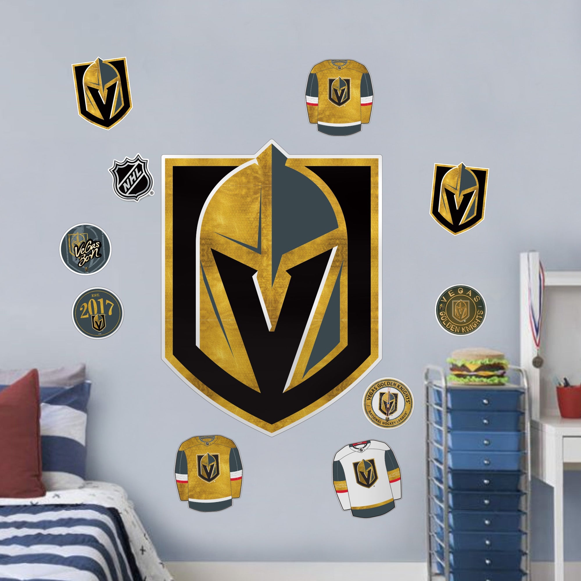 Vegas Golden Knights Repositionable Wall Decal Set - Team Logos ...