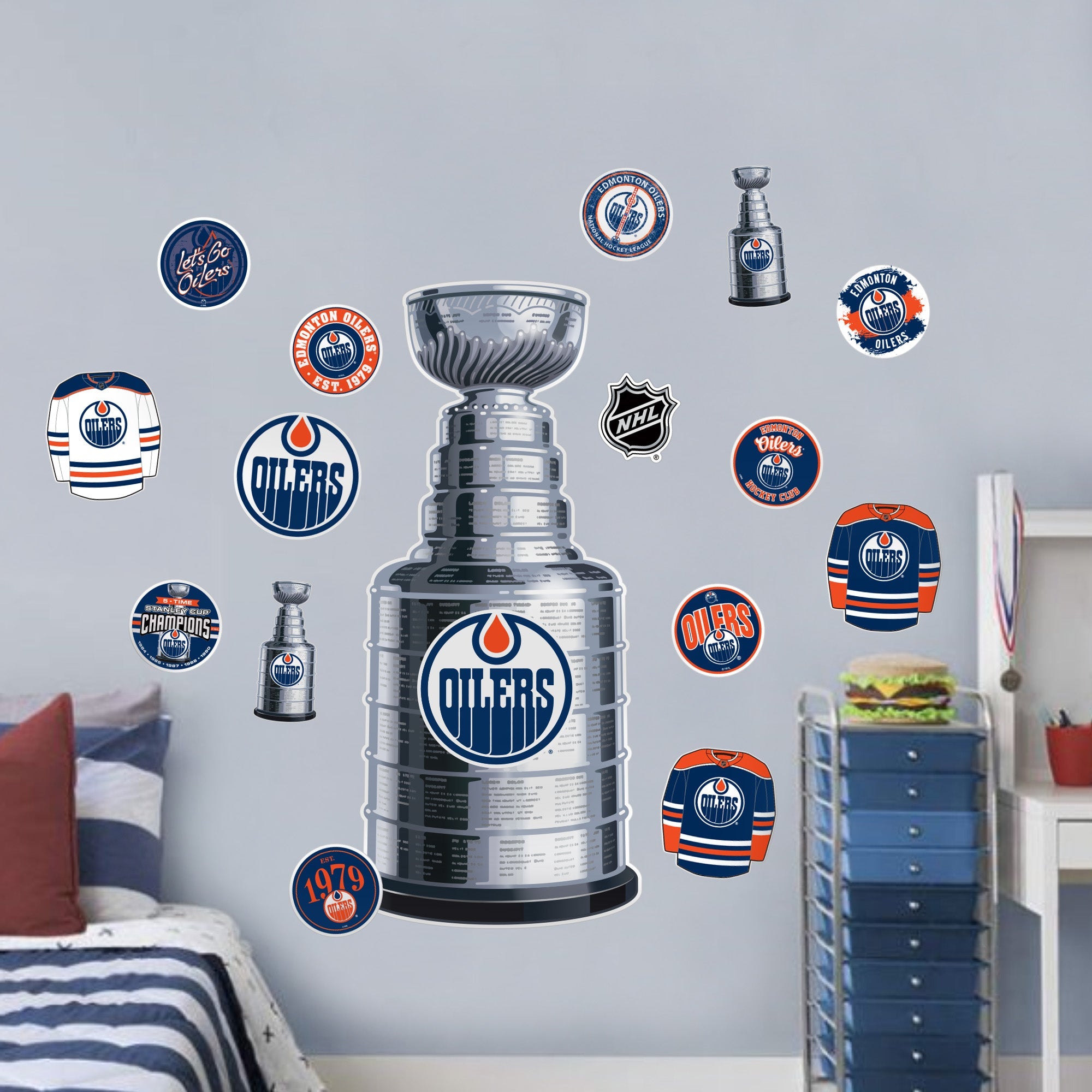 Edmonton Oilers Repositionable Wall Decal Set - STANLEY CUP – Hockey ...