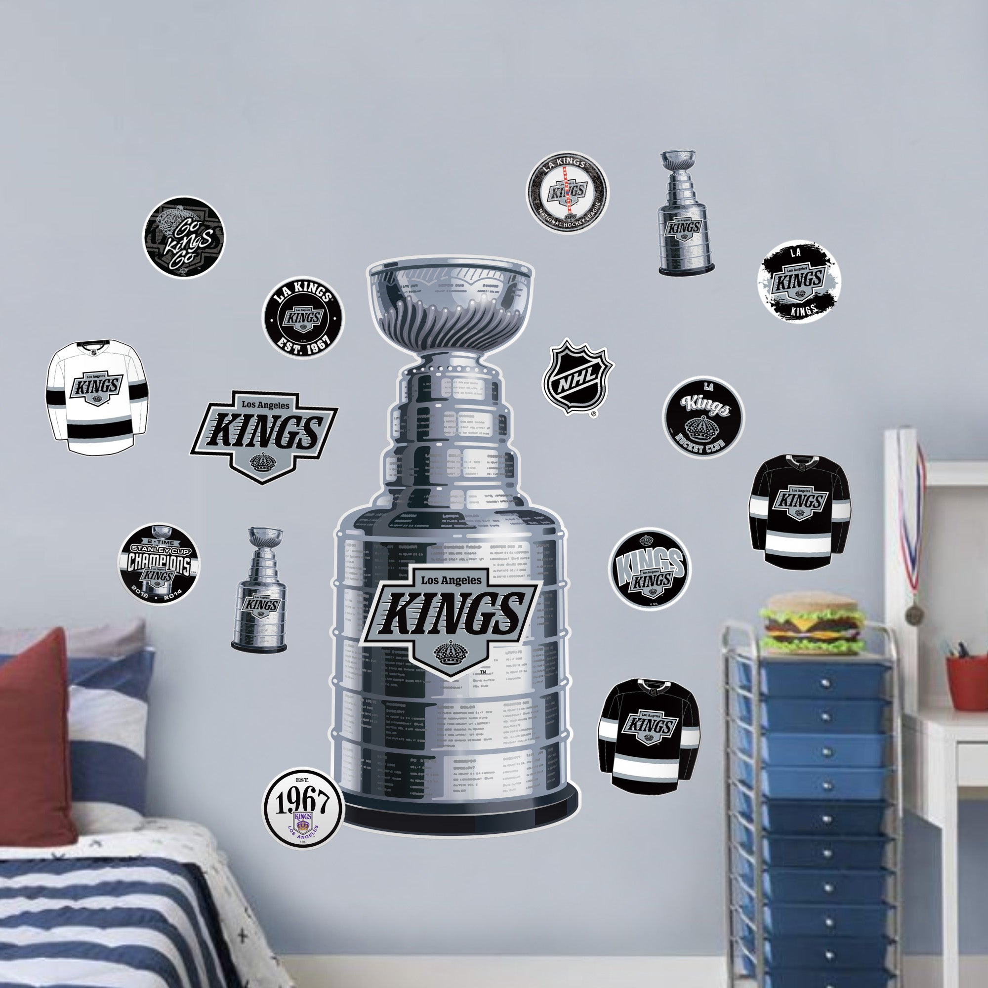 Los Angeles Kings Repositionable Wall Decal Set - STANLEY CUP – Hockey ...