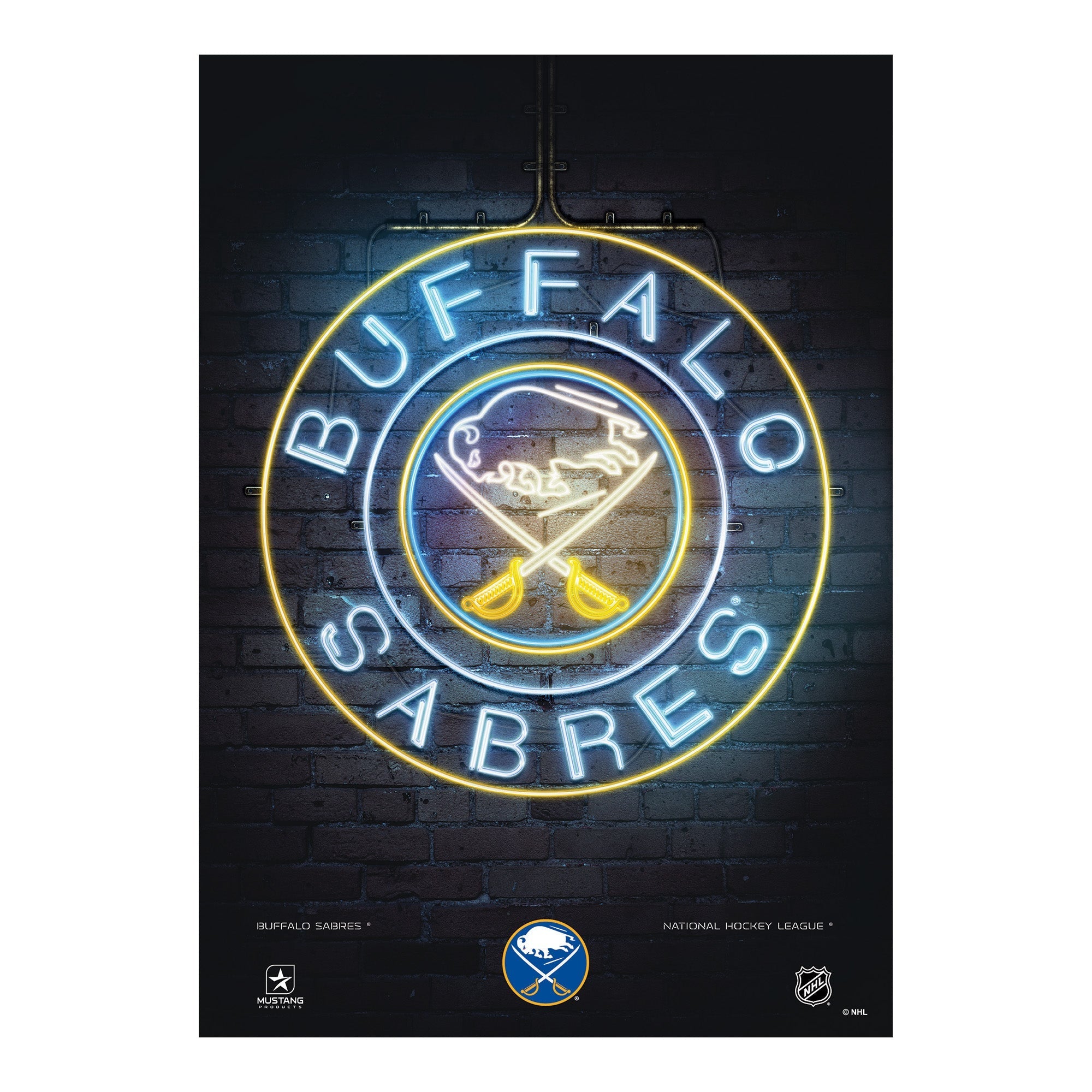 Buffalo Sabres Neon Sign | Print 12" x 16" | Sports Decor – Hockey Hall ...