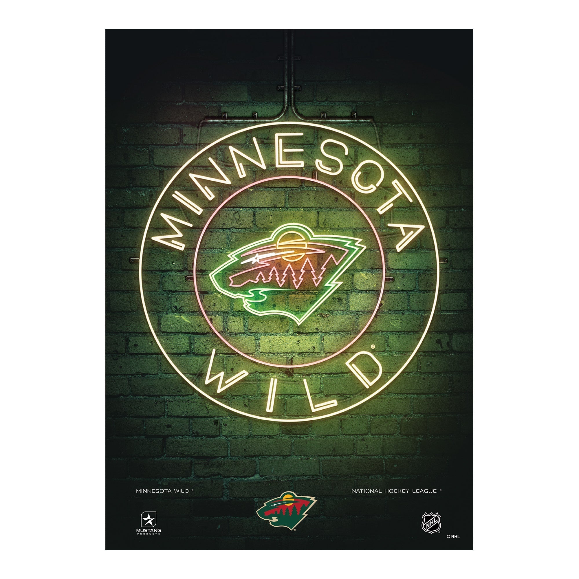 Minnesota Wild Neon Sign | Print 12" x 16" | Sports Decor – Hockey Hall ...