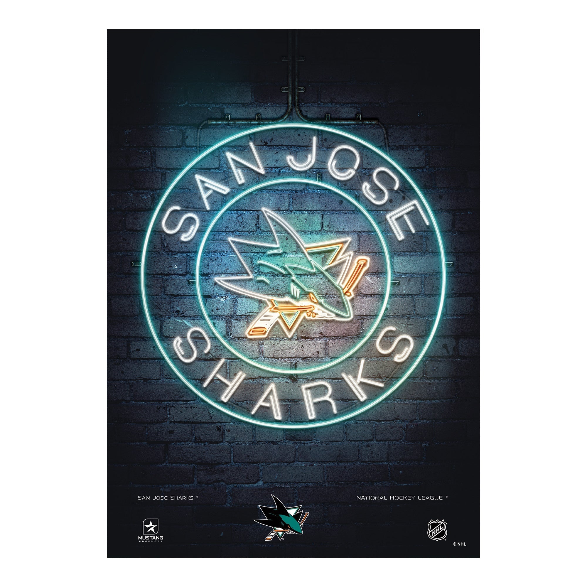 San Jose Sharks Neon Sign | Print 12" x 16" | Sports Decor – Hockey ...