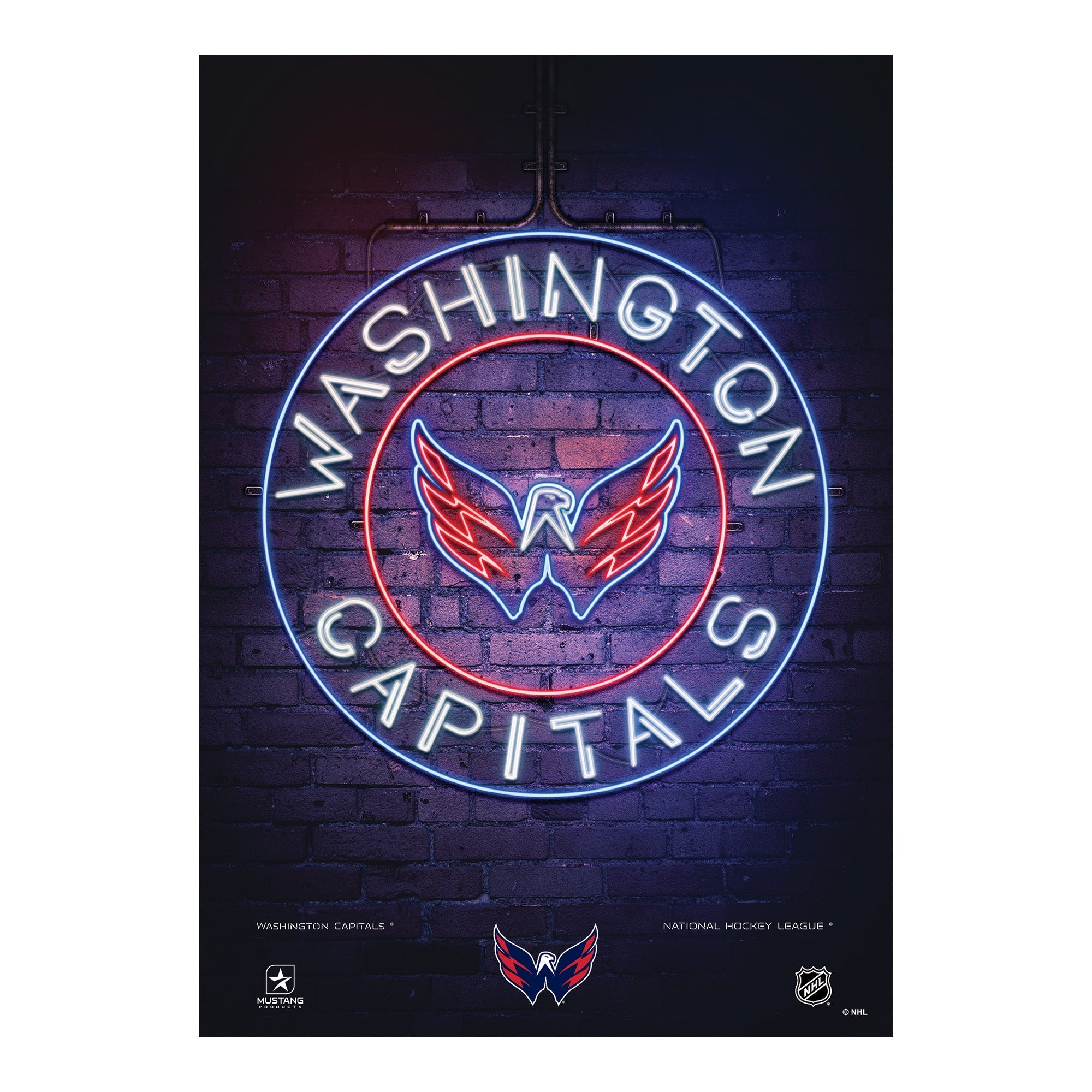 Washington Capitals Neon Sign | Print 12" x 16" | Sports Decor – Hockey ...