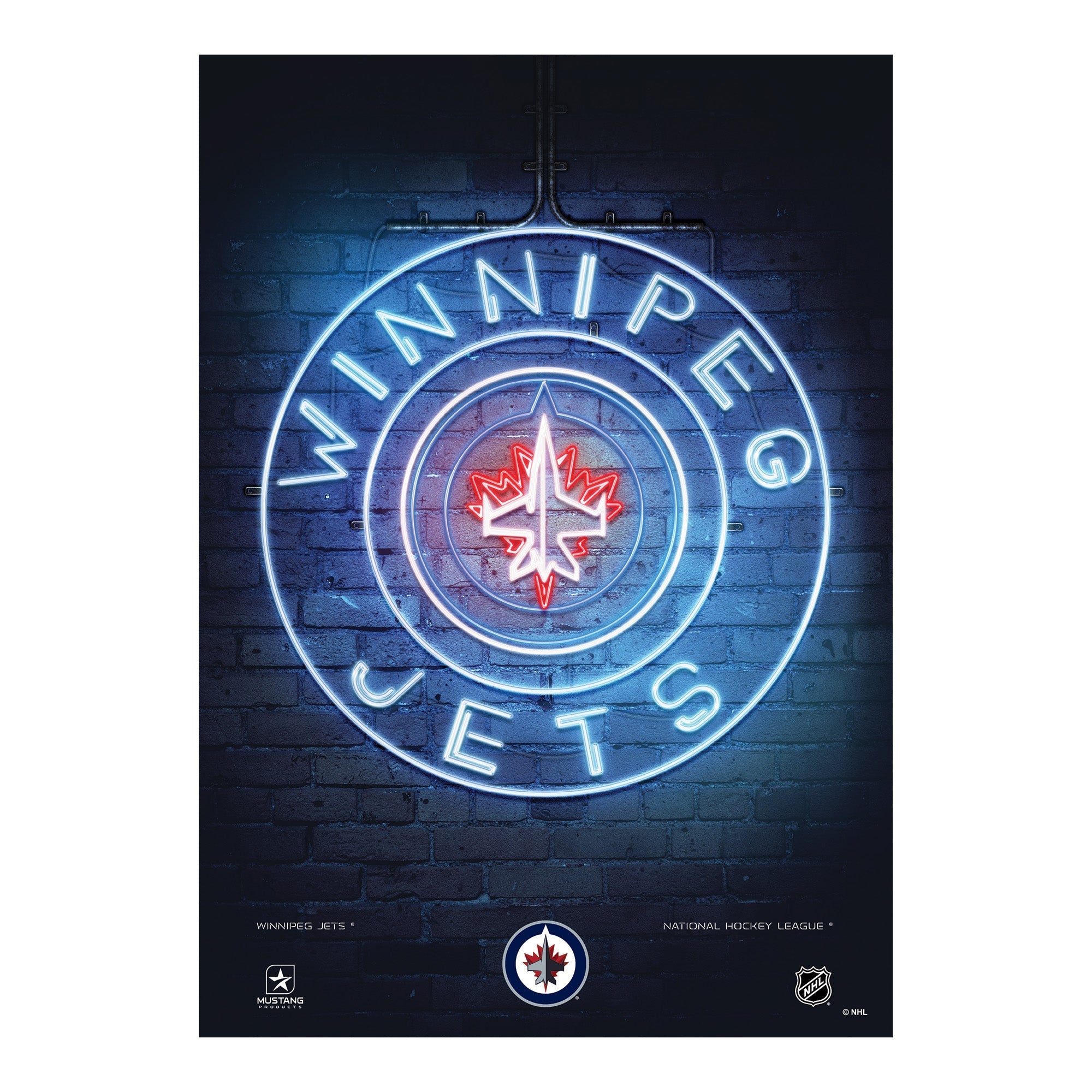 Winnipeg Jets Neon Sign | Print 12" x 16" | Sports Decor – Hockey Hall ...