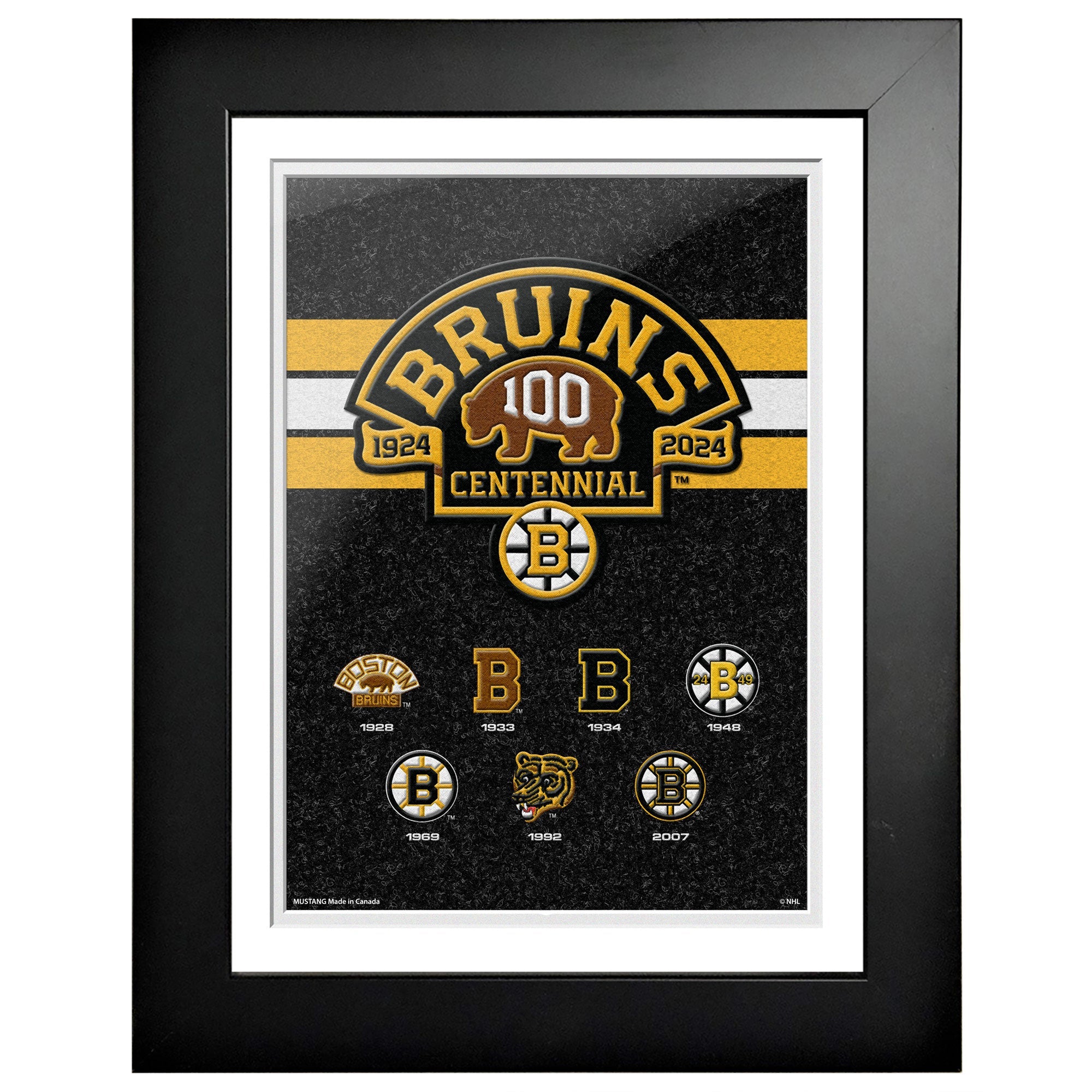 Boston Bruins 100th Anniversary Frame - 12" x 16" Logos to History ...
