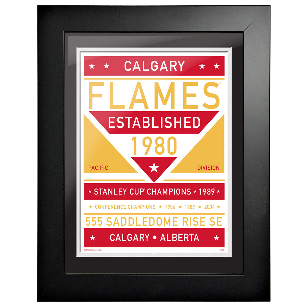 Calgary Flames 12x16 Dual Tone Framed Artwork – Hockey Hall of Fame