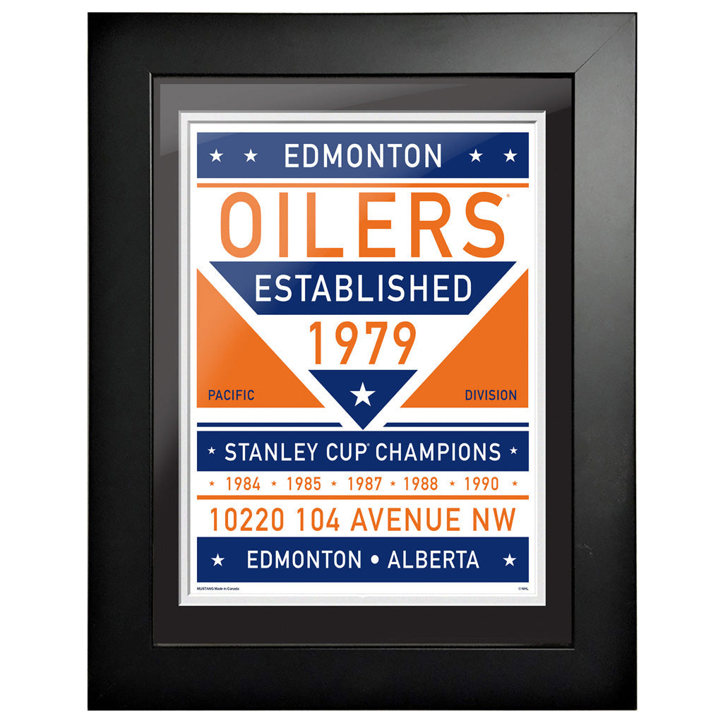 Edmonton Oilers 12x16 Dual Tone Framed Artwork – Hockey Hall of Fame