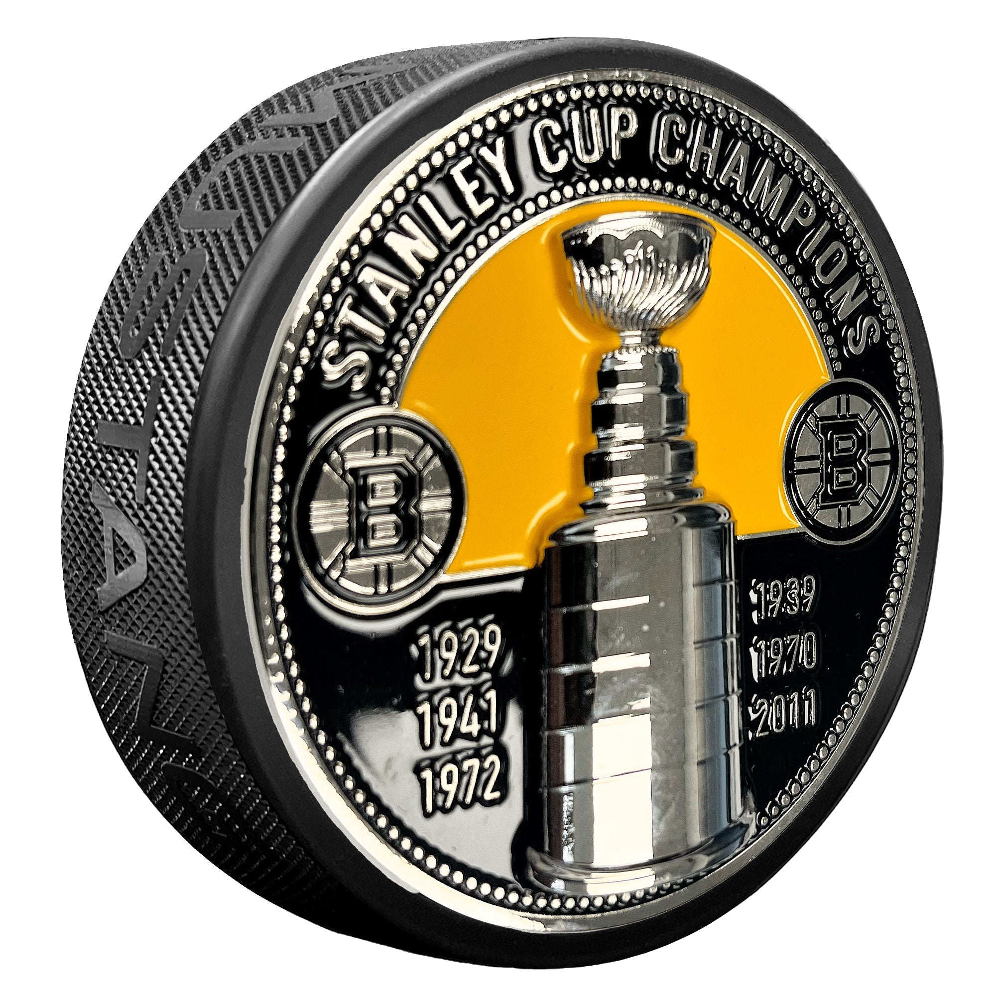Boston Bruins Puck - Ultra 3D Stanley Cup Medallion | Sports Decor ...