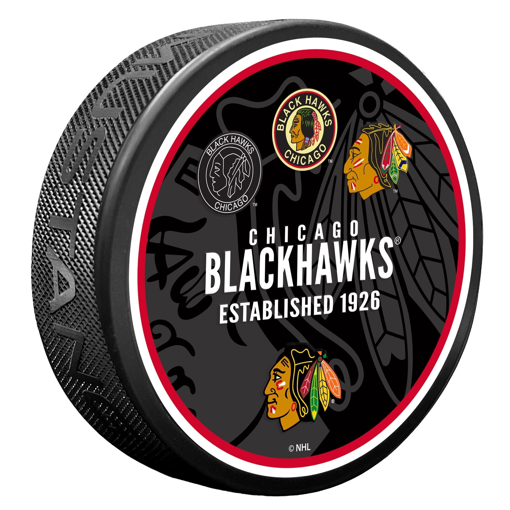 Chicago Blackhawks Puck - Heritage | Sports Decor – Hockey Hall of Fame
