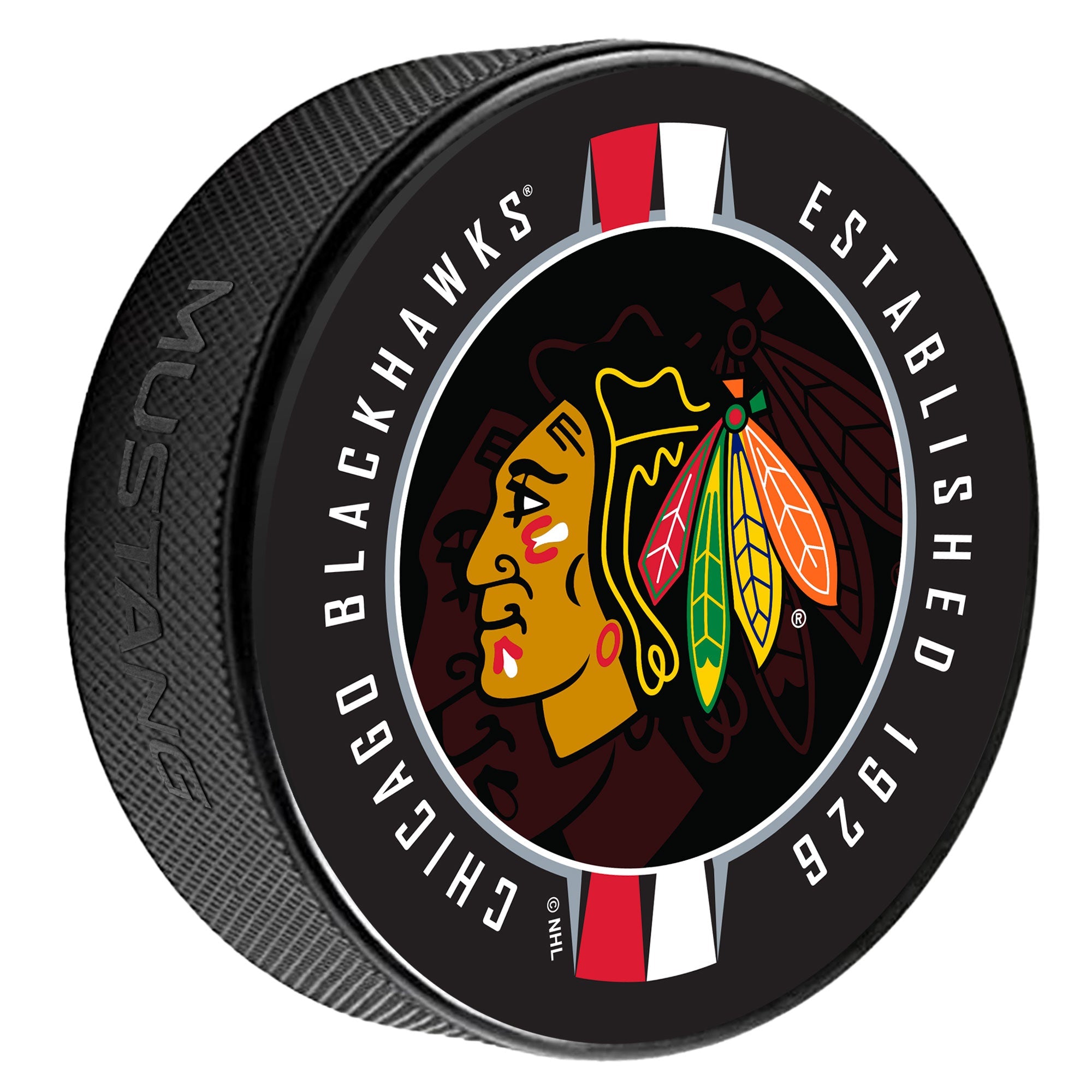 Chicago Blackhawks Puck | Ribbon | Sports Decor – Hockey Hall of Fame