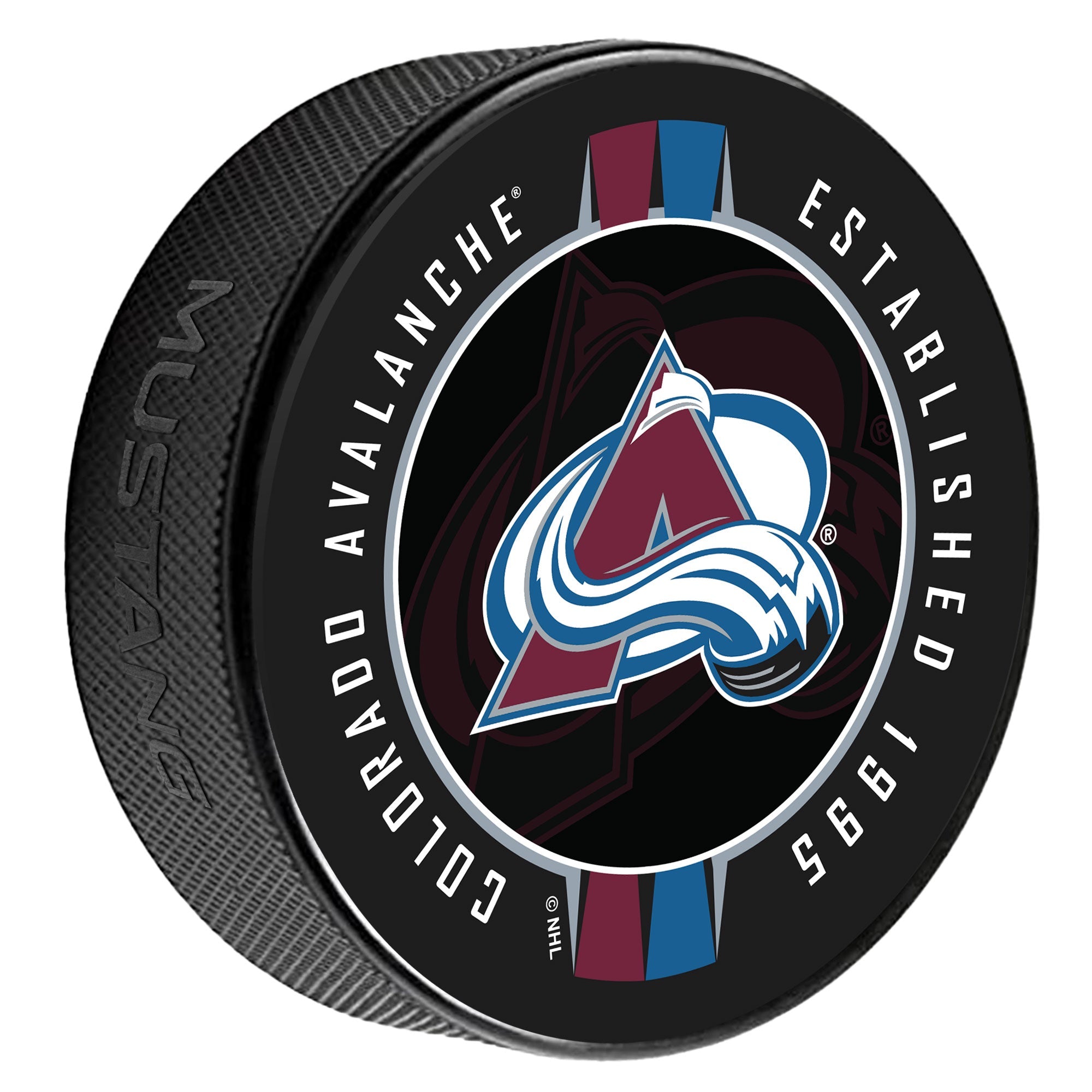 Colorado Avalanche Puck | Ribbon | Sports Decor – Hockey Hall of Fame