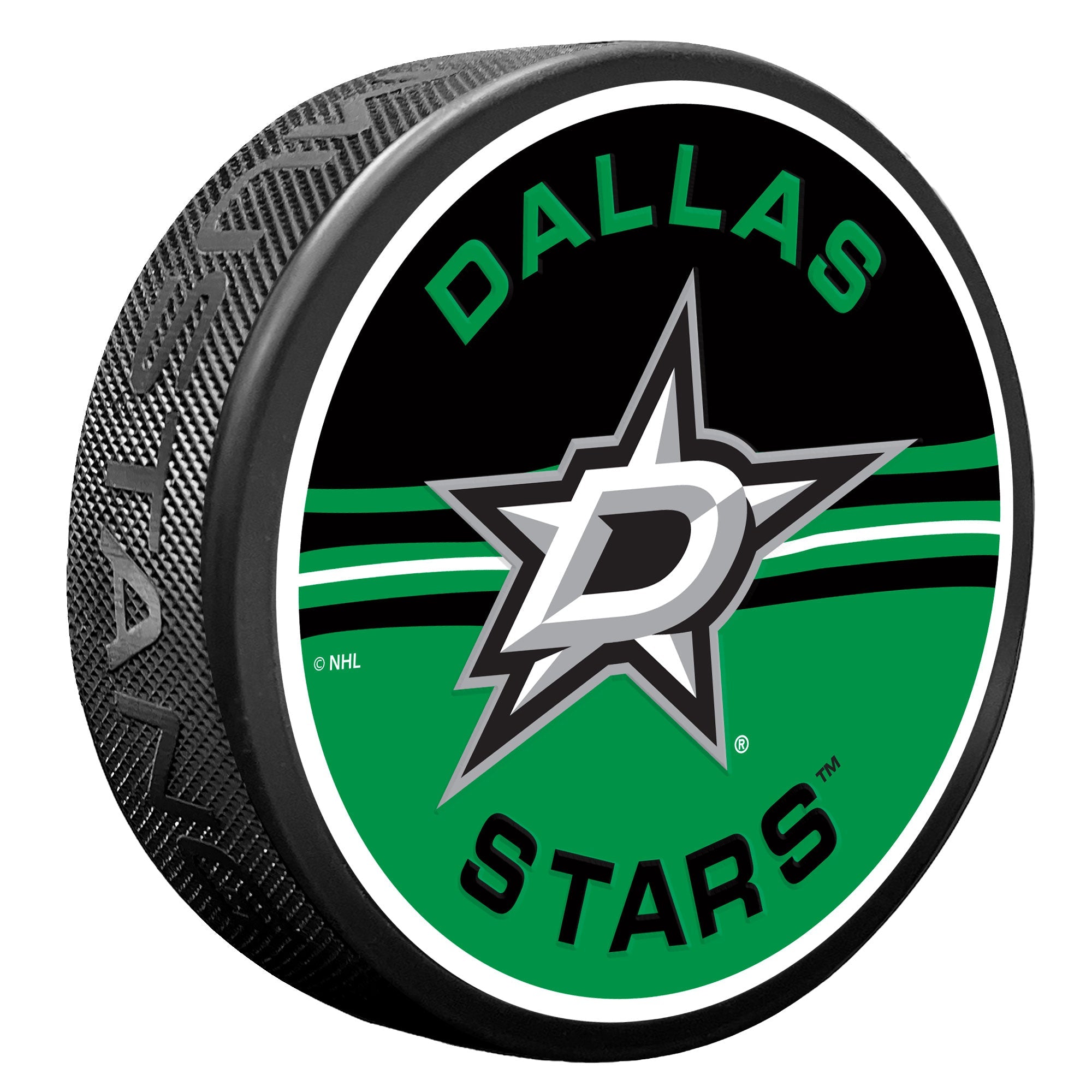 Dallas Stars Puck - Half & Half | Sports Decor – Hockey Hall of Fame