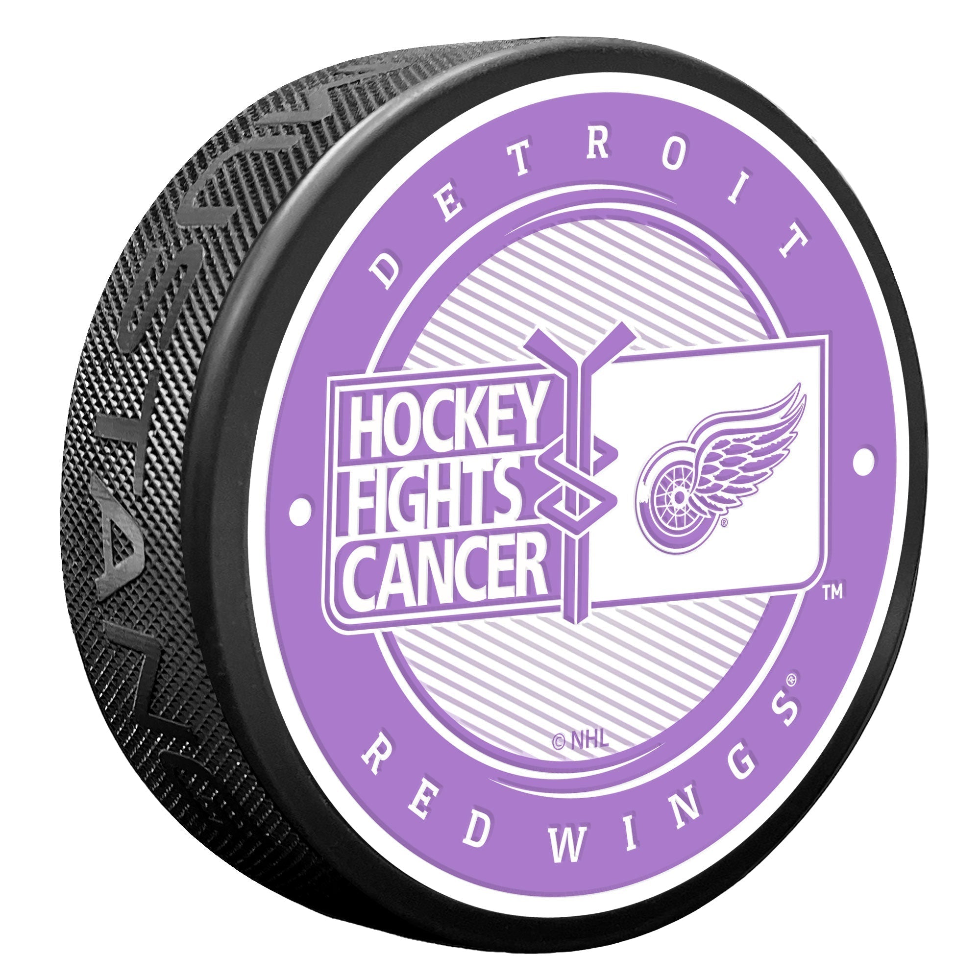Detroit Red Wings Puck - Hockey Fights Cancer | Sports Decor – Hockey ...