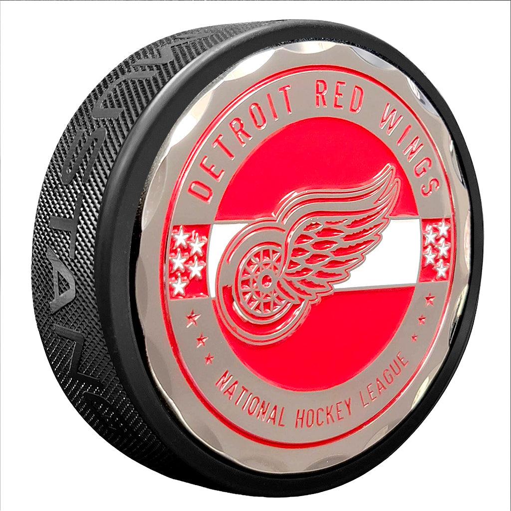 Detroit Red Wings Puck | Stars & Stripes Medallion | Sports Decor ...