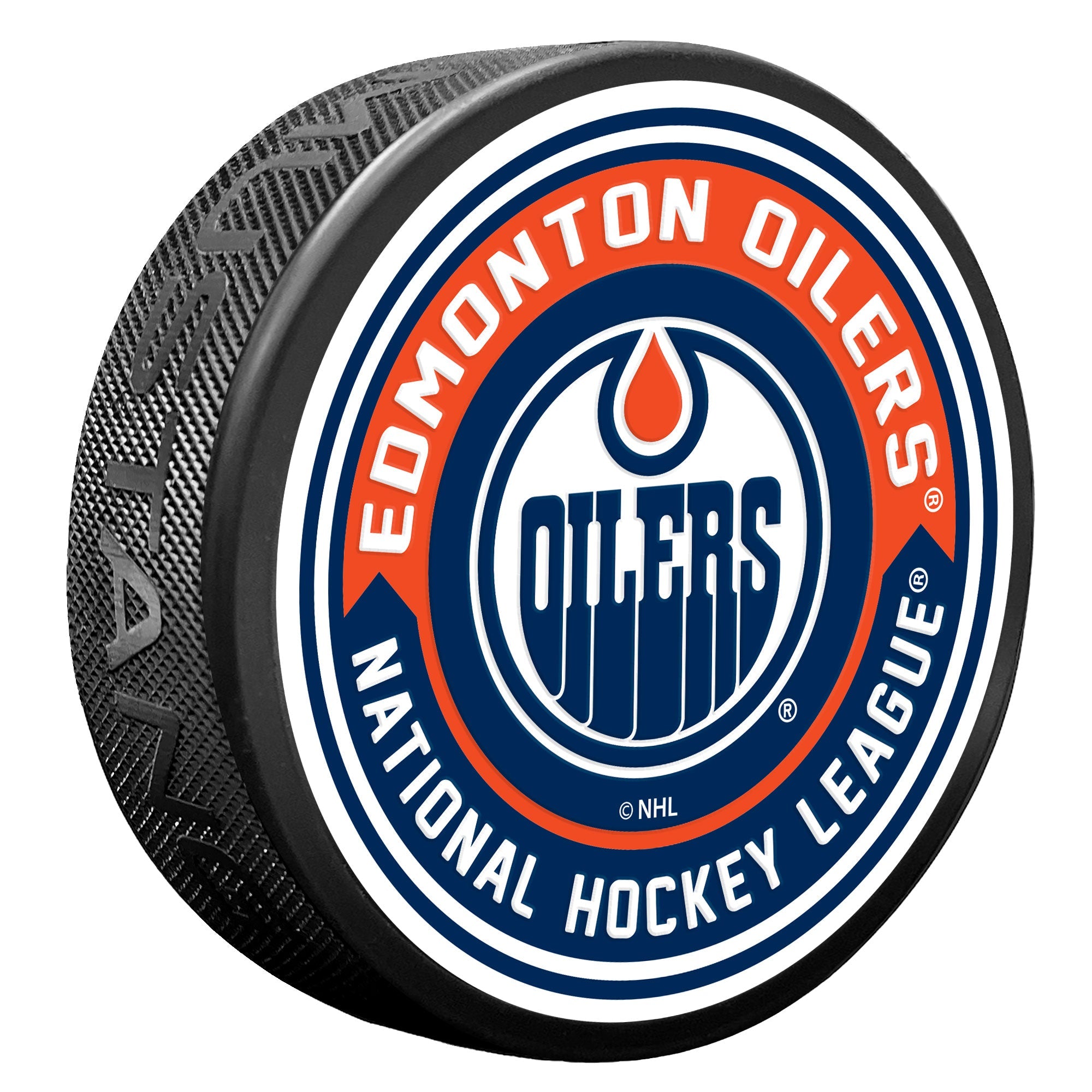 Edmonton Oilers Puck | Arrow Design | Hockey Hall of Fame – Hockey Hall ...