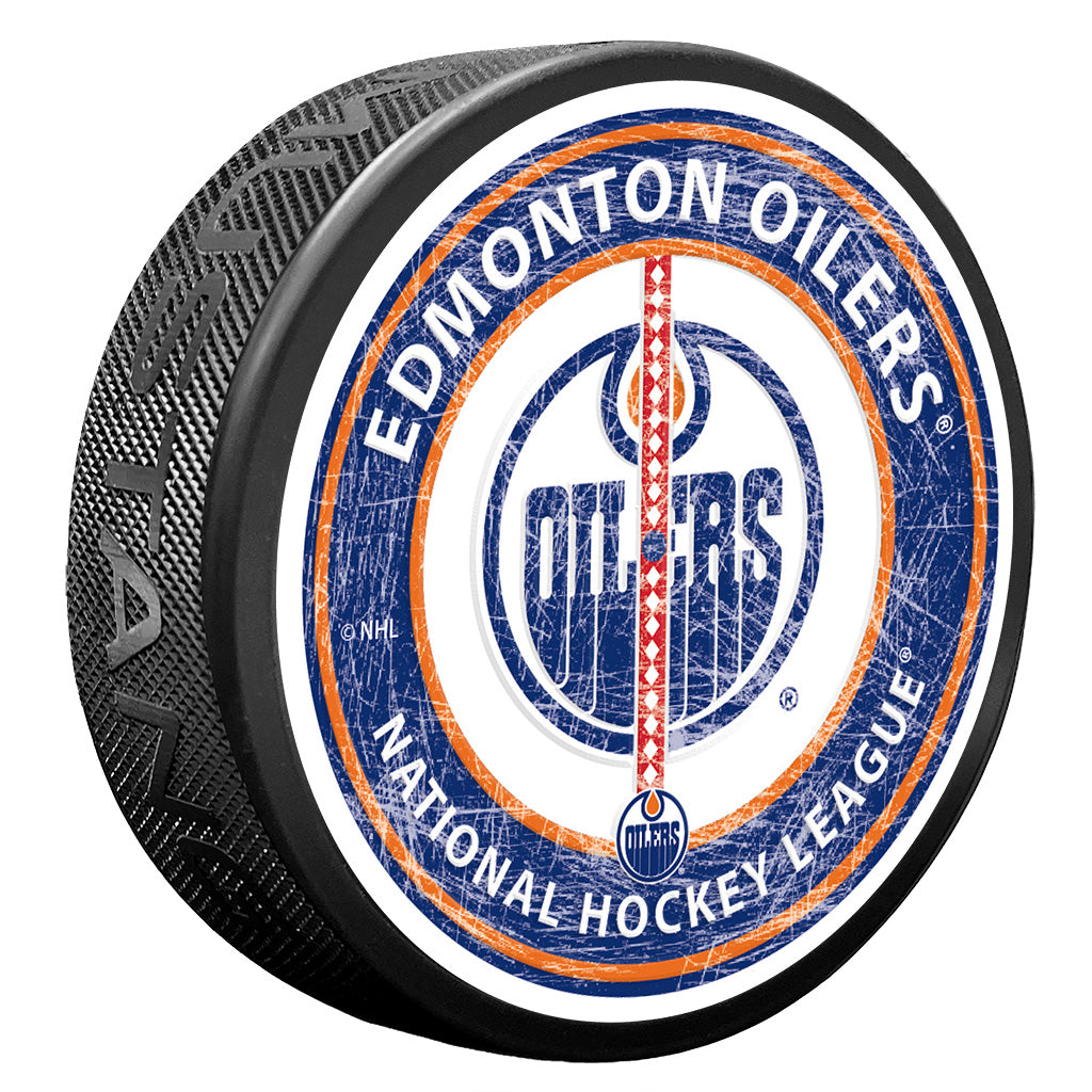 Edmonton Oilers Puck | Center Ice | Hockey Hall of Fame – Hockey Hall ...