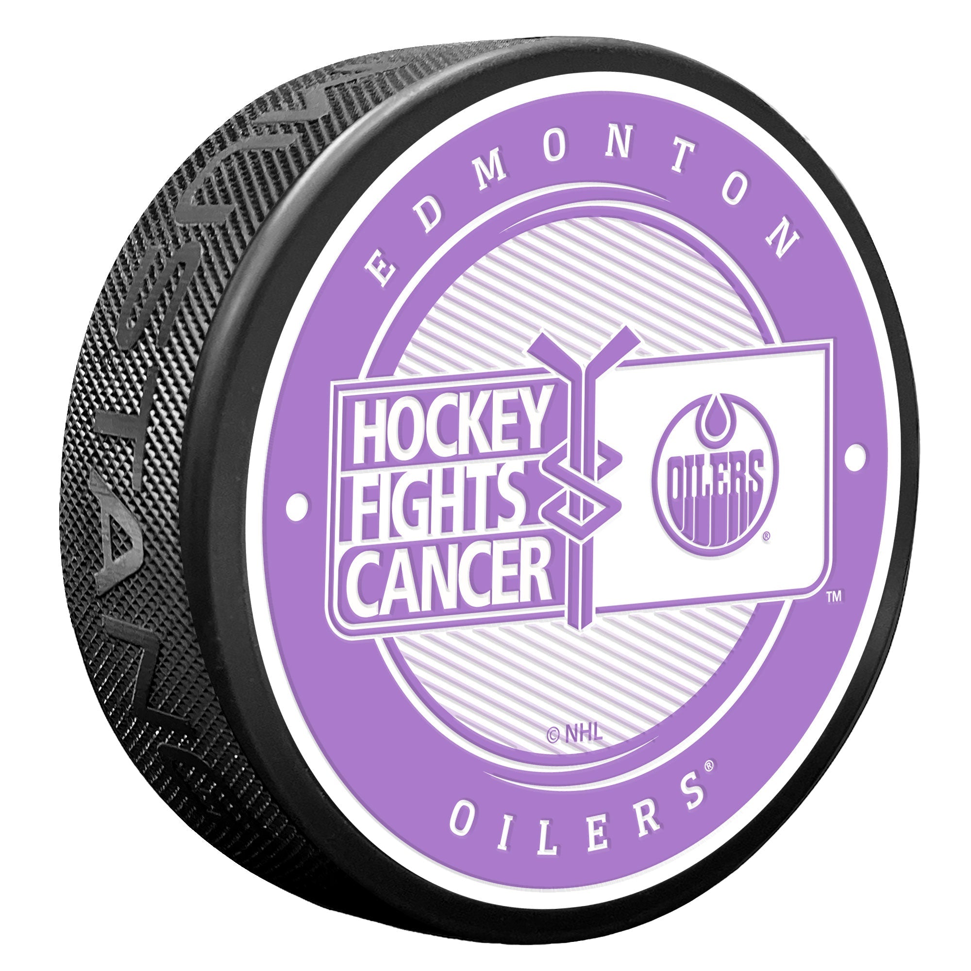Edmonton Oilers Puck - Hockey Fights Cancer | Sports Decor – Hockey ...