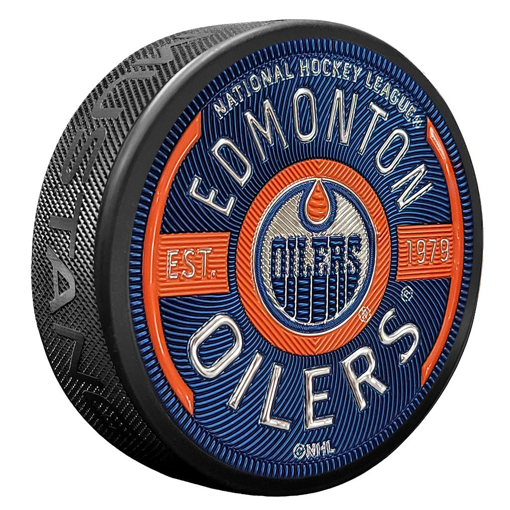 Edmonton Oilers Gear Puck Design Trimflexx – Hockey Hall of Fame