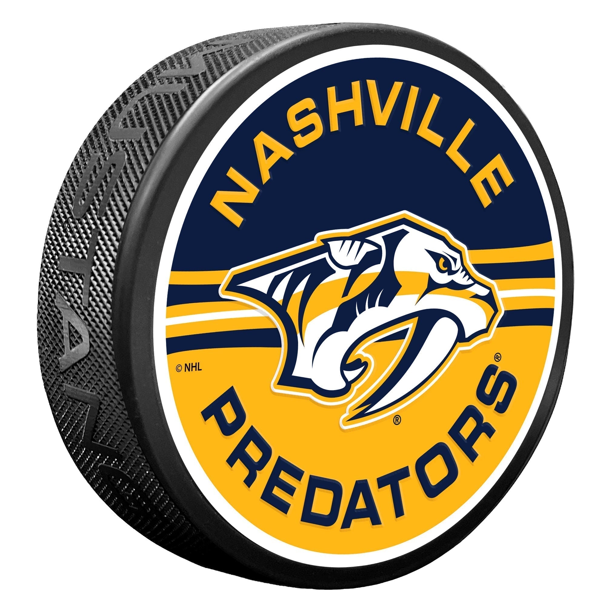 Nashville Predators Puck - Half & Half | Sports Decor – Hockey Hall of Fame