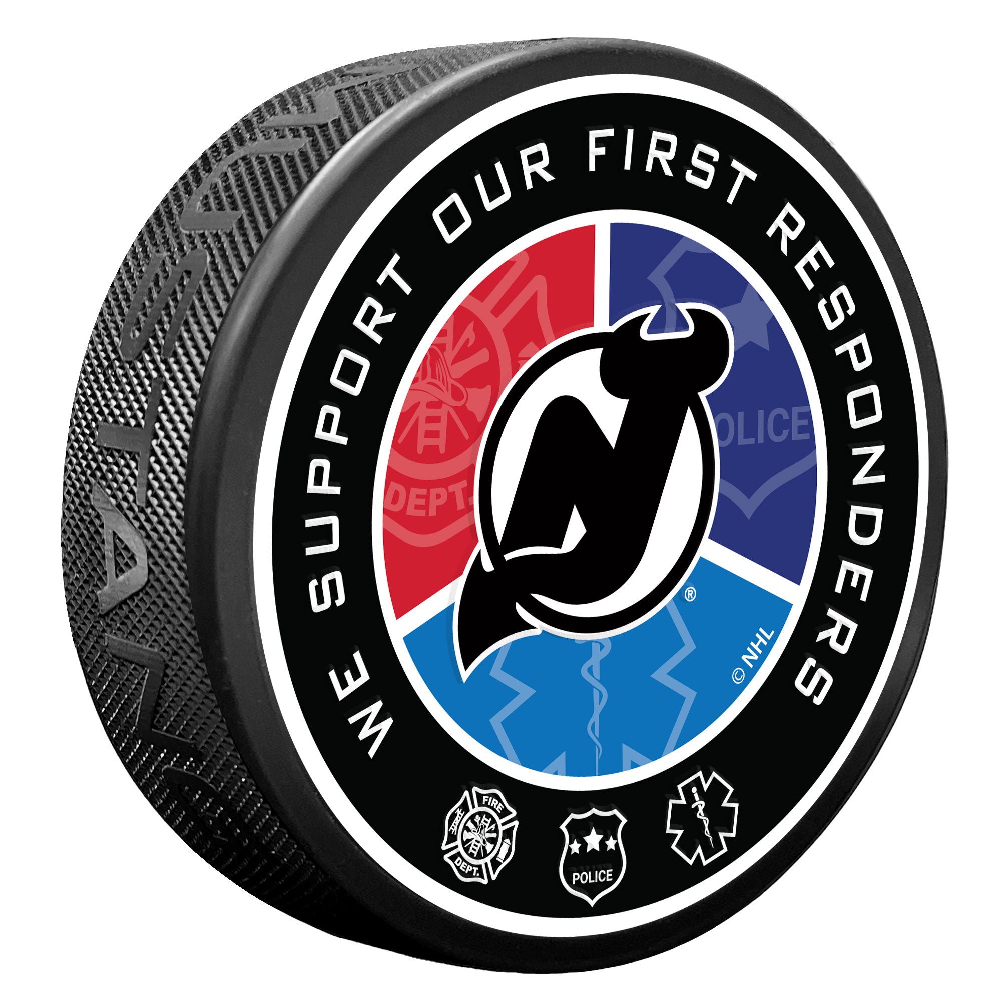 New Jersey Devils Puck - First Responder | Sports Decor – Hockey Hall ...