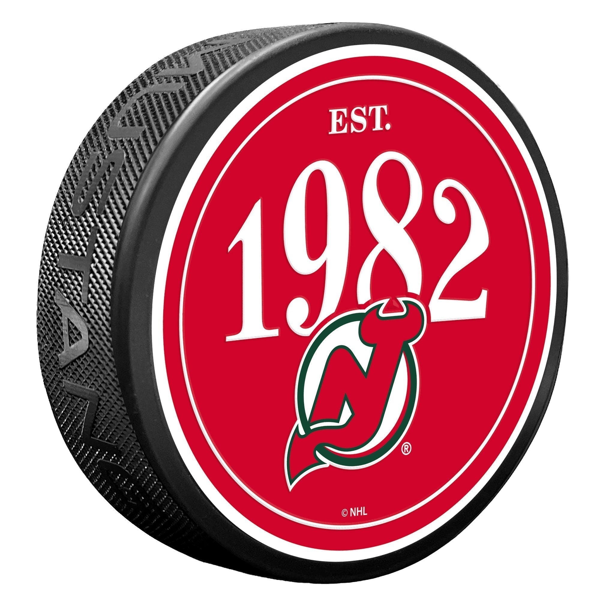 New Jersey Devils Puck - Founding Year | Hockey Hall of Fame Shop