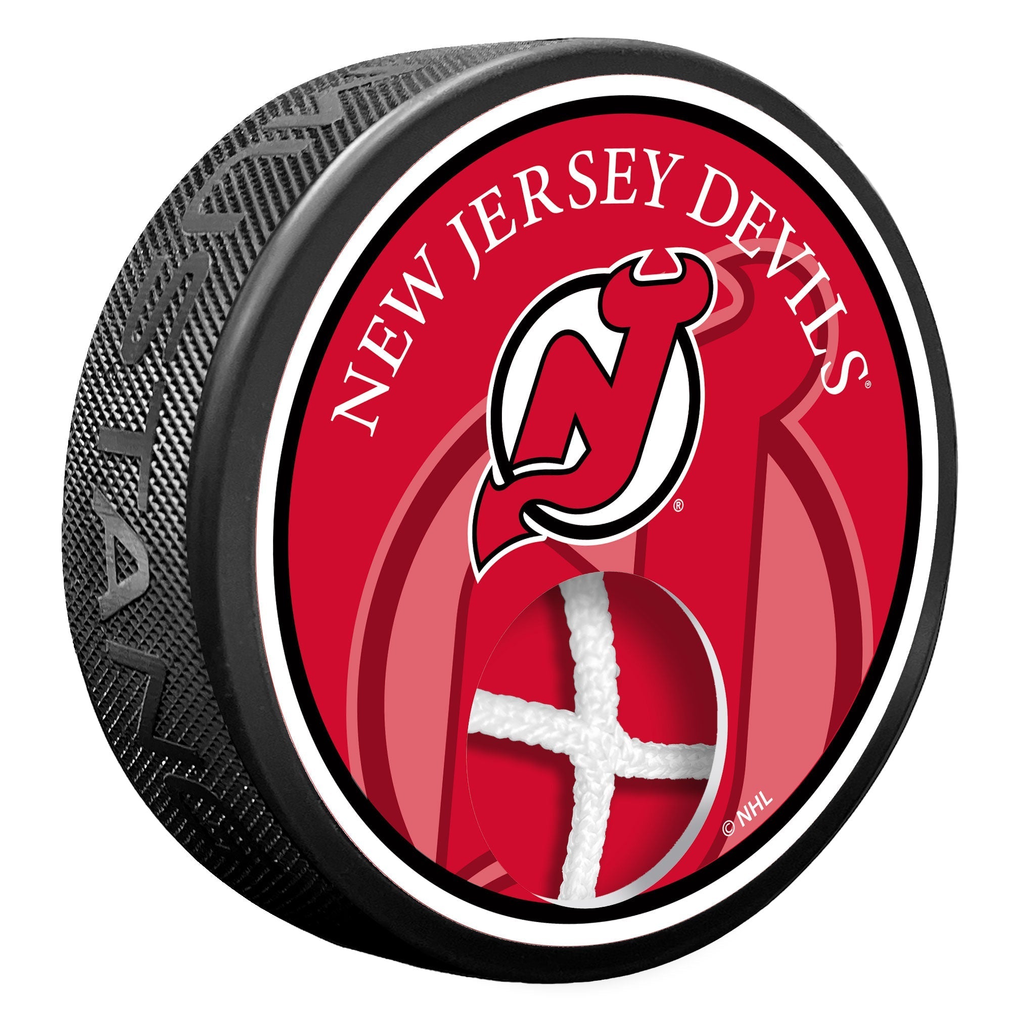 New Jersey Devils Puck - Game Used Net | Sports Decor – Hockey Hall of Fame