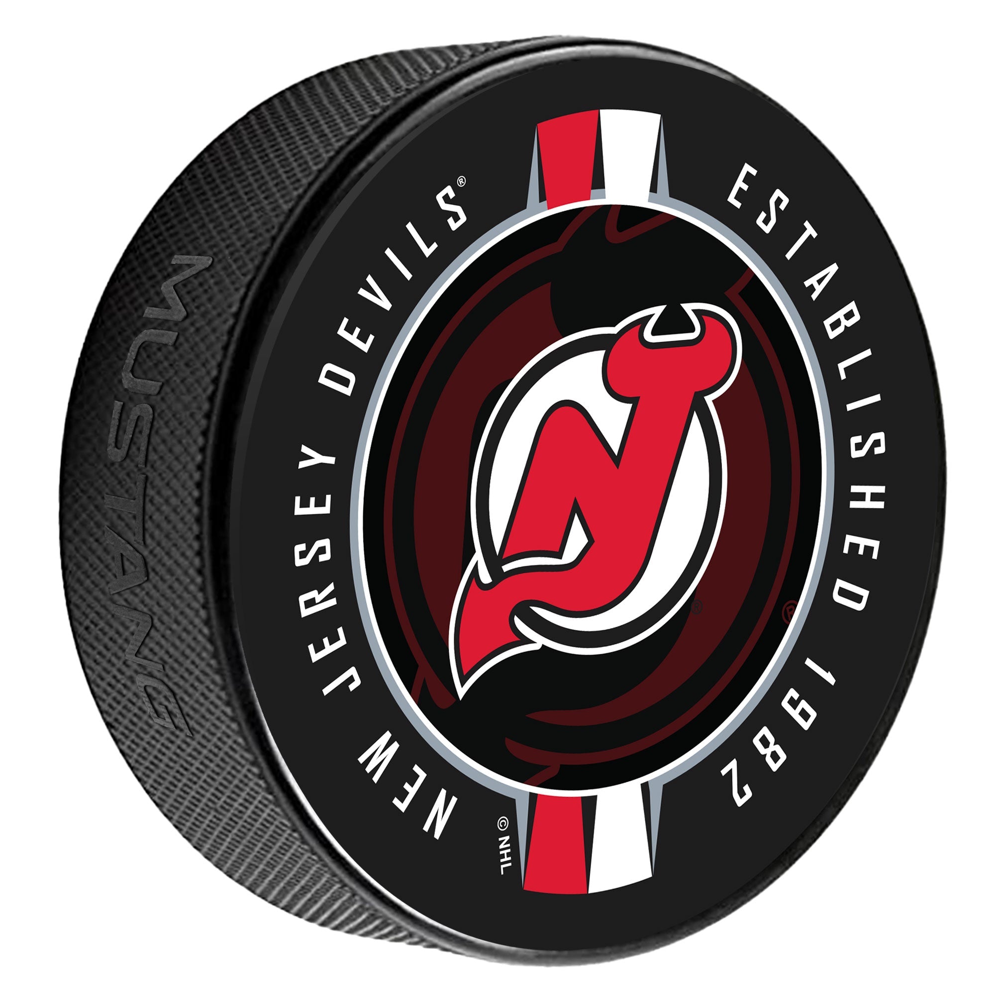 New Jersey Devils Puck | Ribbon | Sports Decor – Hockey Hall of Fame