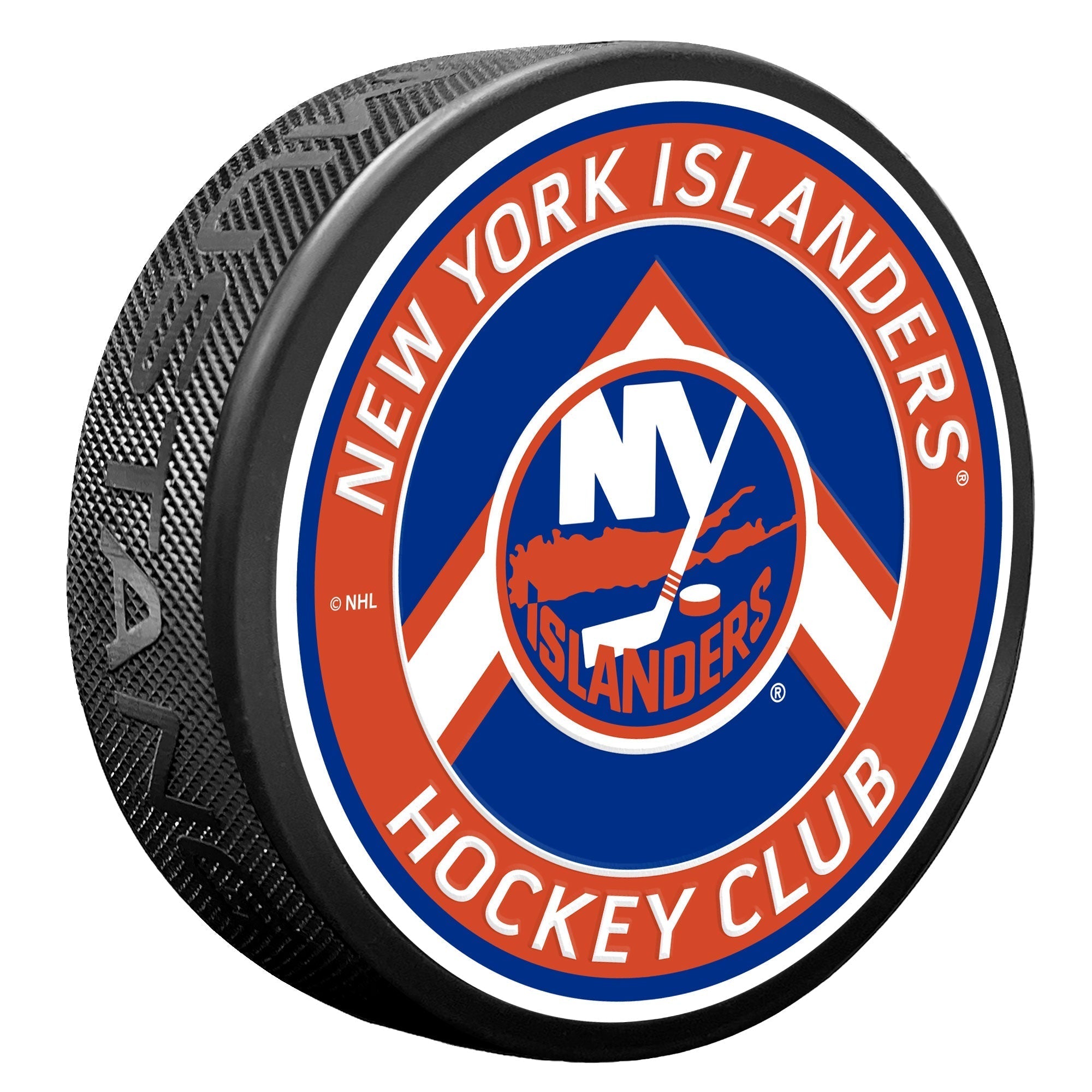 New York Islanders Puck - Chevron Banner | Sports Decor – Hockey Hall ...