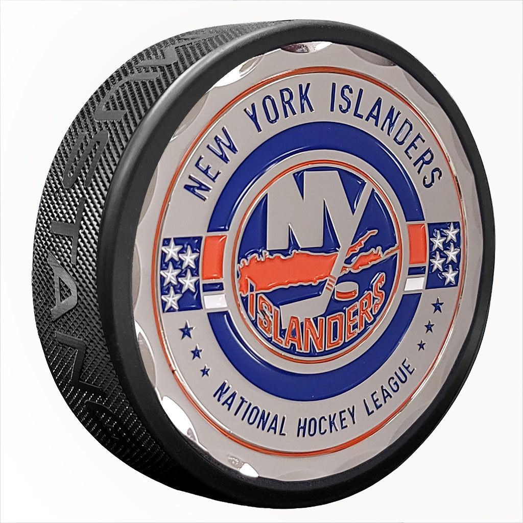 New York Islanders Puck | Stars & Stripes Medallion | Sports Decor ...