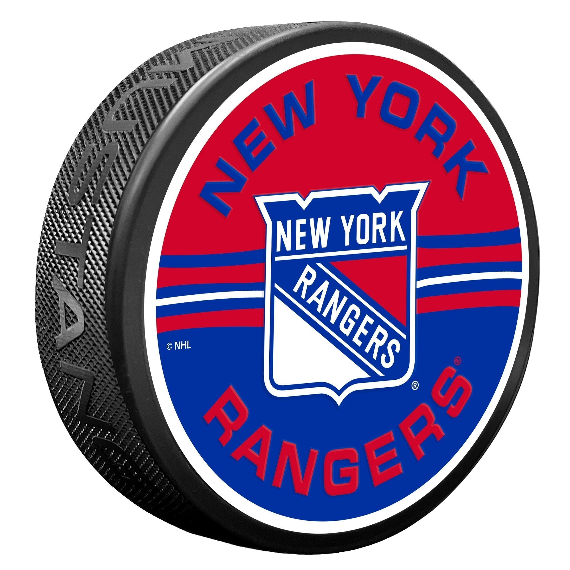 New York Rangers Puck - Half & Half | Sports Decor – Hockey Hall of Fame