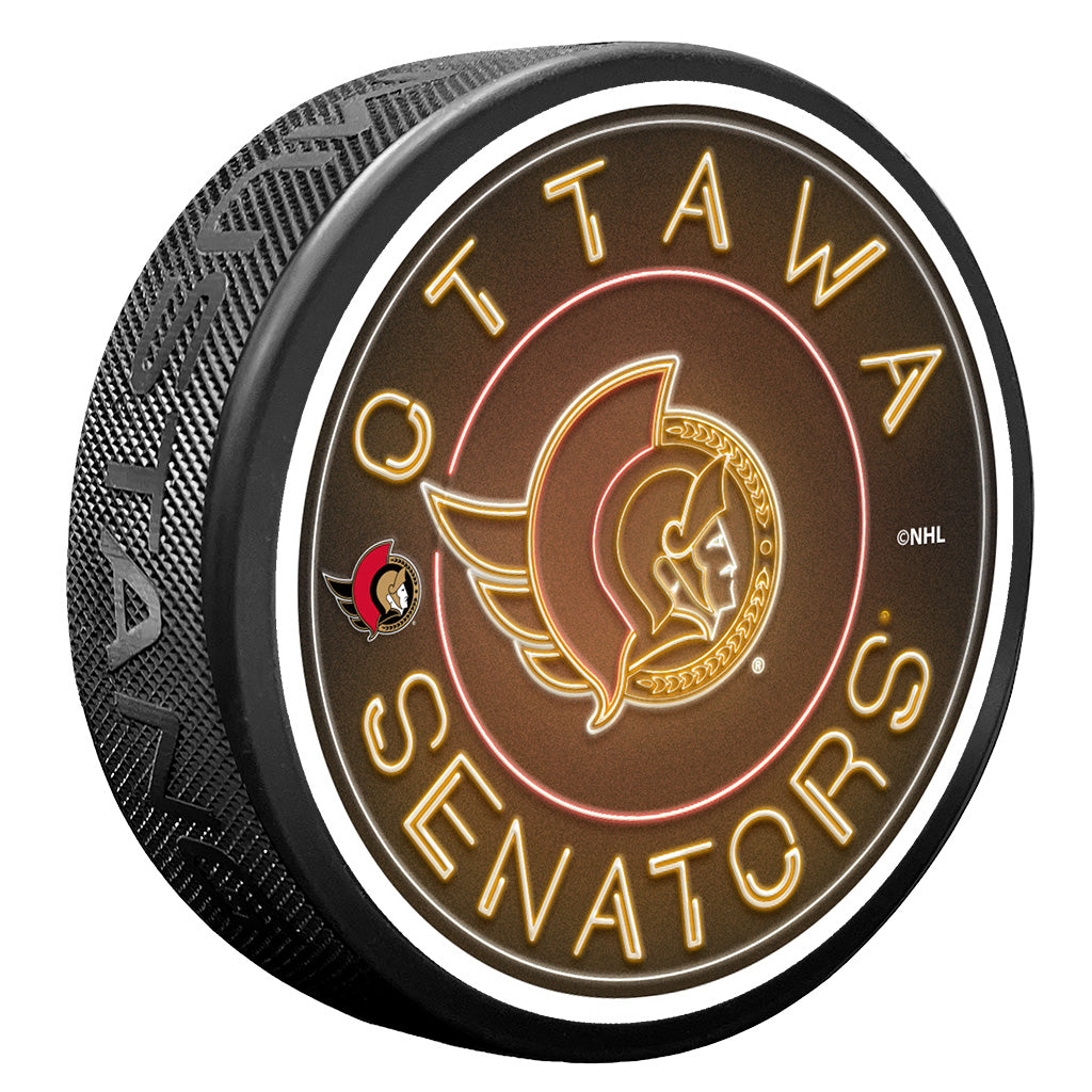 Ottawa Senators Puck - Neon | Sports Decor – Hockey Hall of Fame