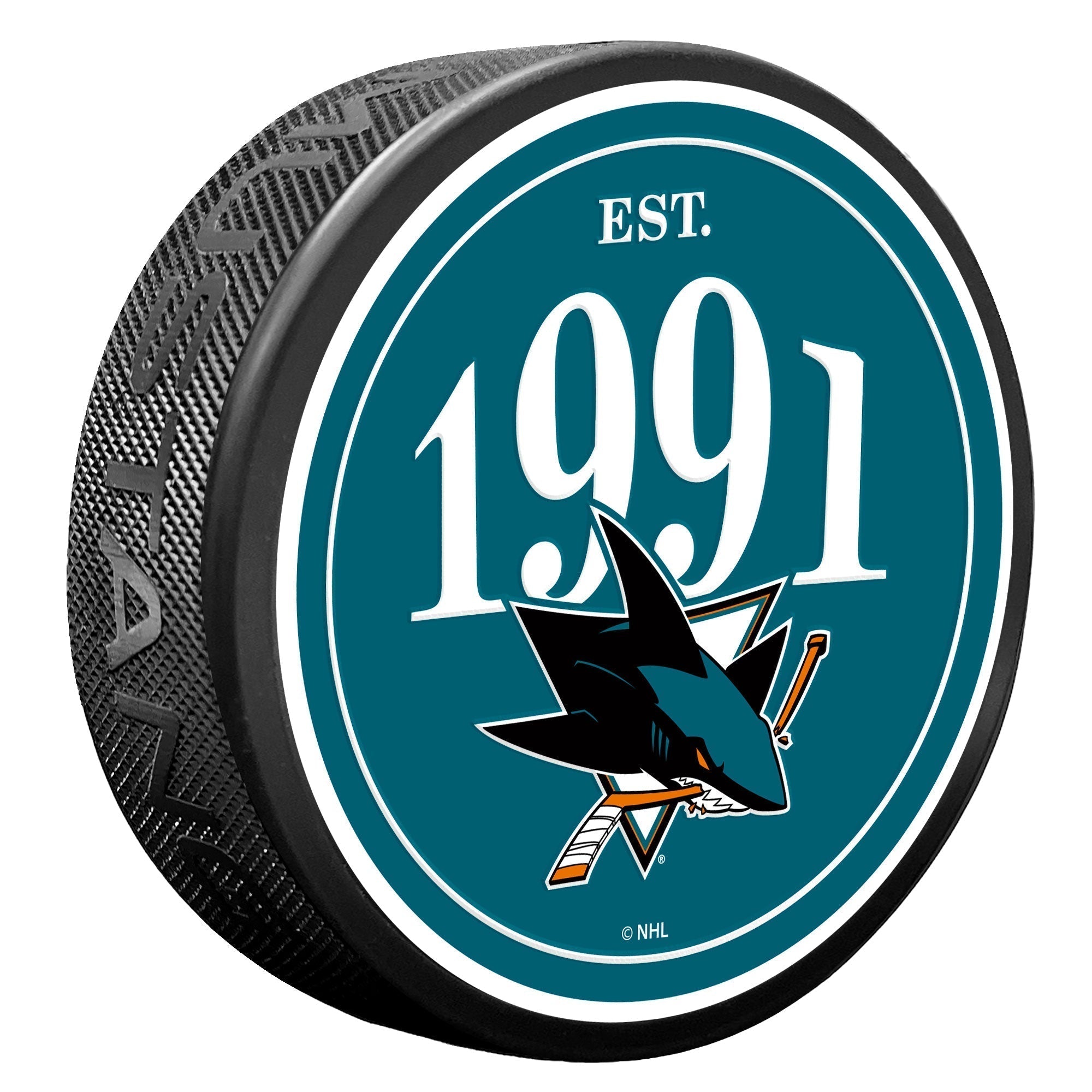 San Jose Sharks Puck - Founding Year | Hockey Hall of Fame Shop