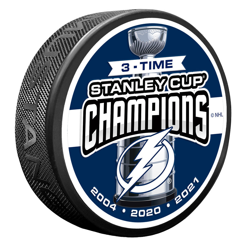 Tampa Bay Lightning Puck - 3 TIME CHAMPS – Hockey Hall of Fame Store