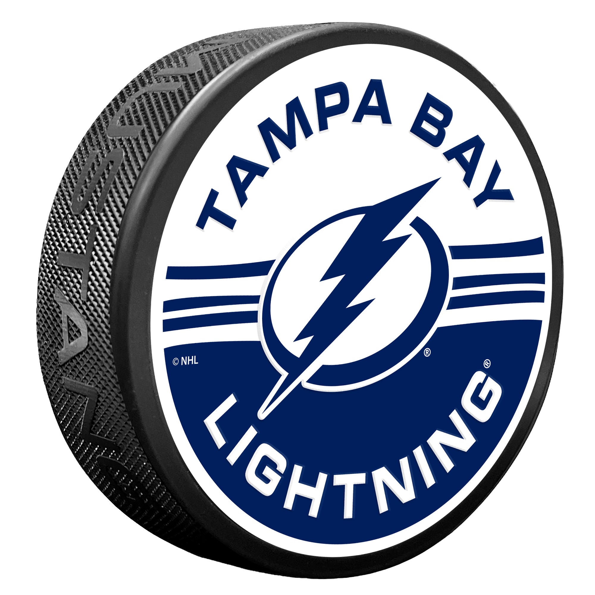 Tampa Bay Lightning Puck - Half & Half | Sports Decor – Hockey Hall of Fame