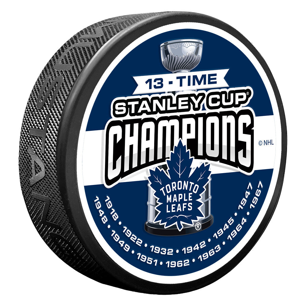 Toronto Maple Leafs Puck - 13 TIME CHAMPS – Hockey Hall of Fame