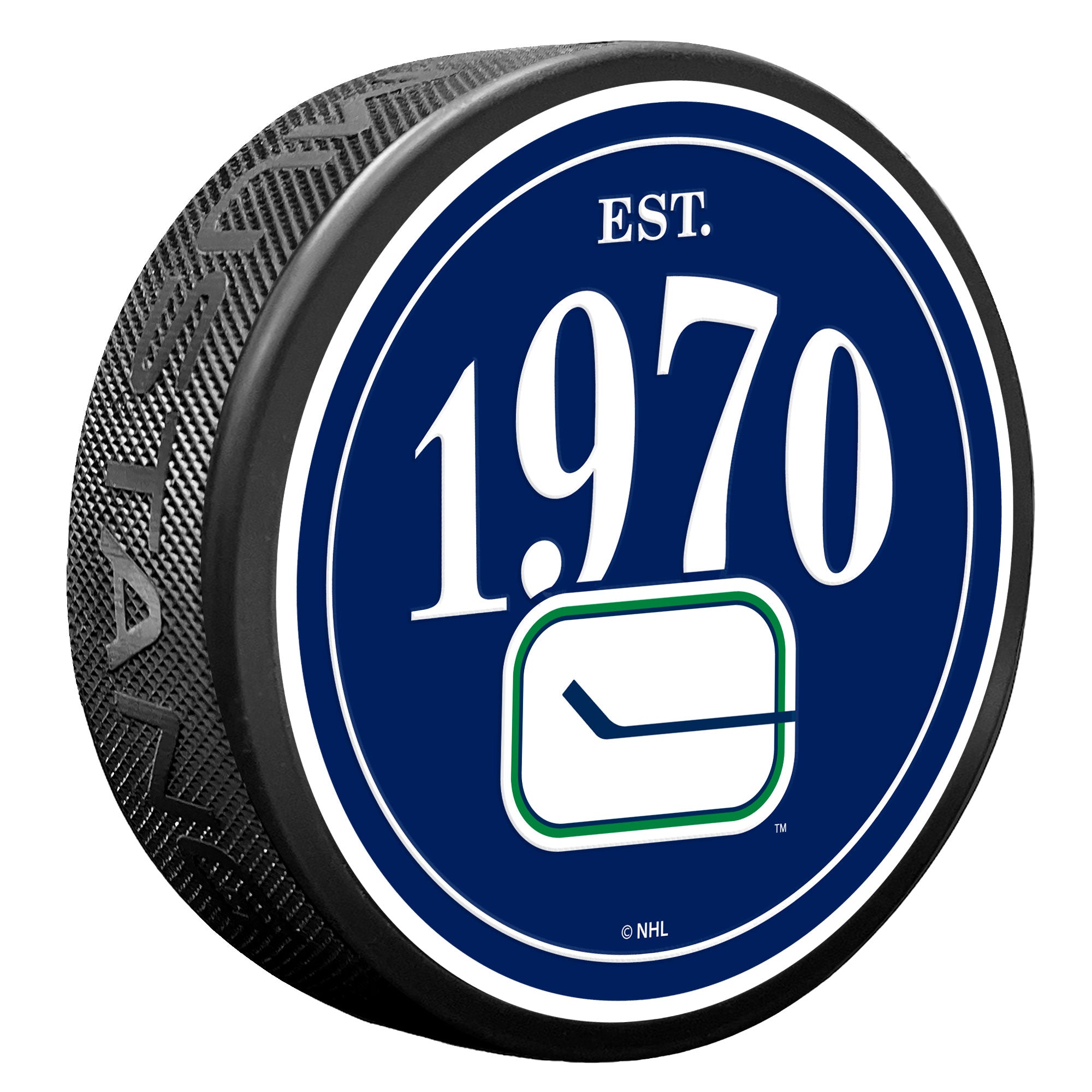 Vancouver Canucks Puck - Founding Year | Hockey Hall of Fame Shop