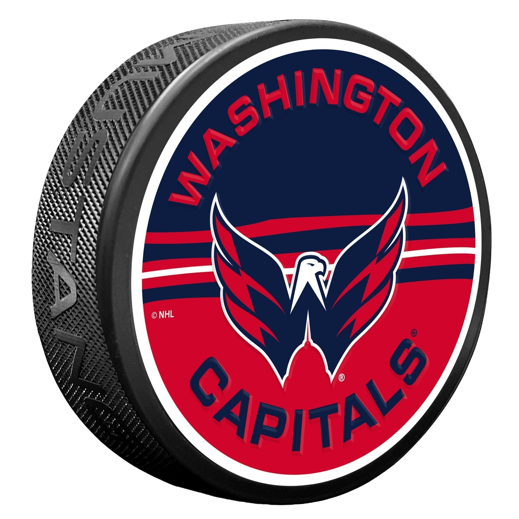 Washington Capitals Puck - Half & Half | Sports Decor – Hockey Hall of Fame