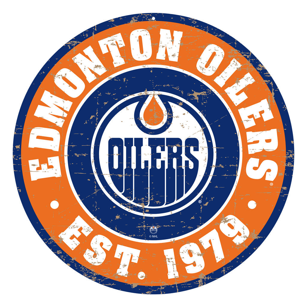 Edmonton Oilers Sign - 22" Round Distressed Logo – Hockey Hall of Fame