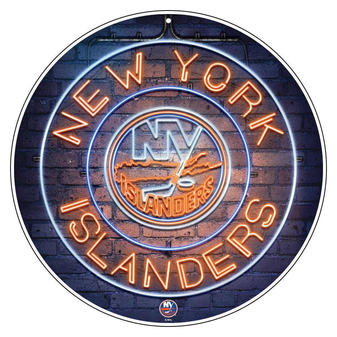 New York Islanders Sign | 22" Round Neon Design – Hockey Hall of Fame