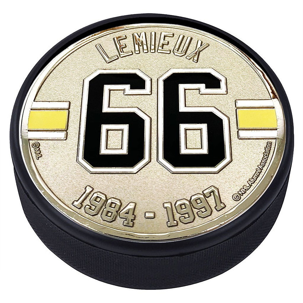 Mario Lemieux Puck - Pittsburgh Penguins Silver Medallion | HHOF ...